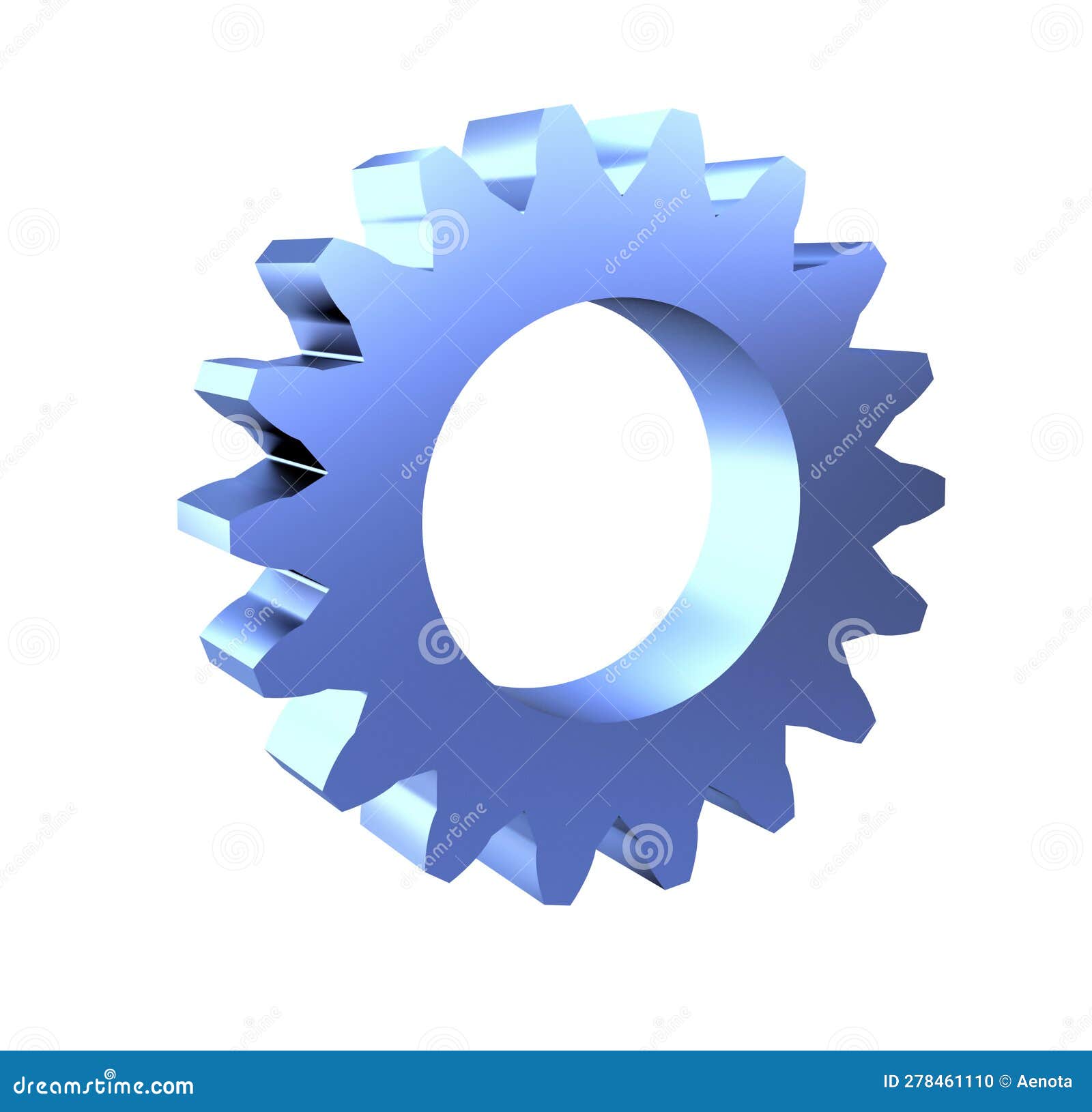 Blue Symbol of Gear Icon 3D Rendering Image Stock Illustration ...