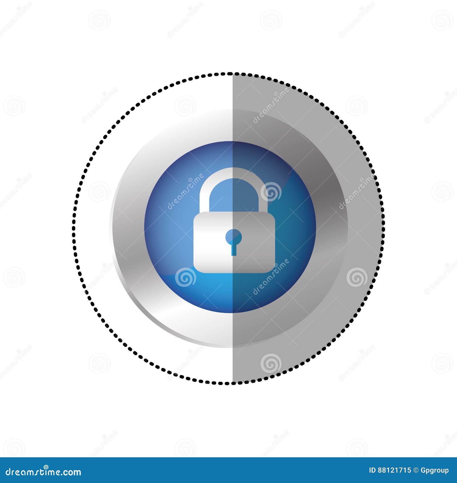 Blue symbol lock icon stock illustration. Illustration of computer ...