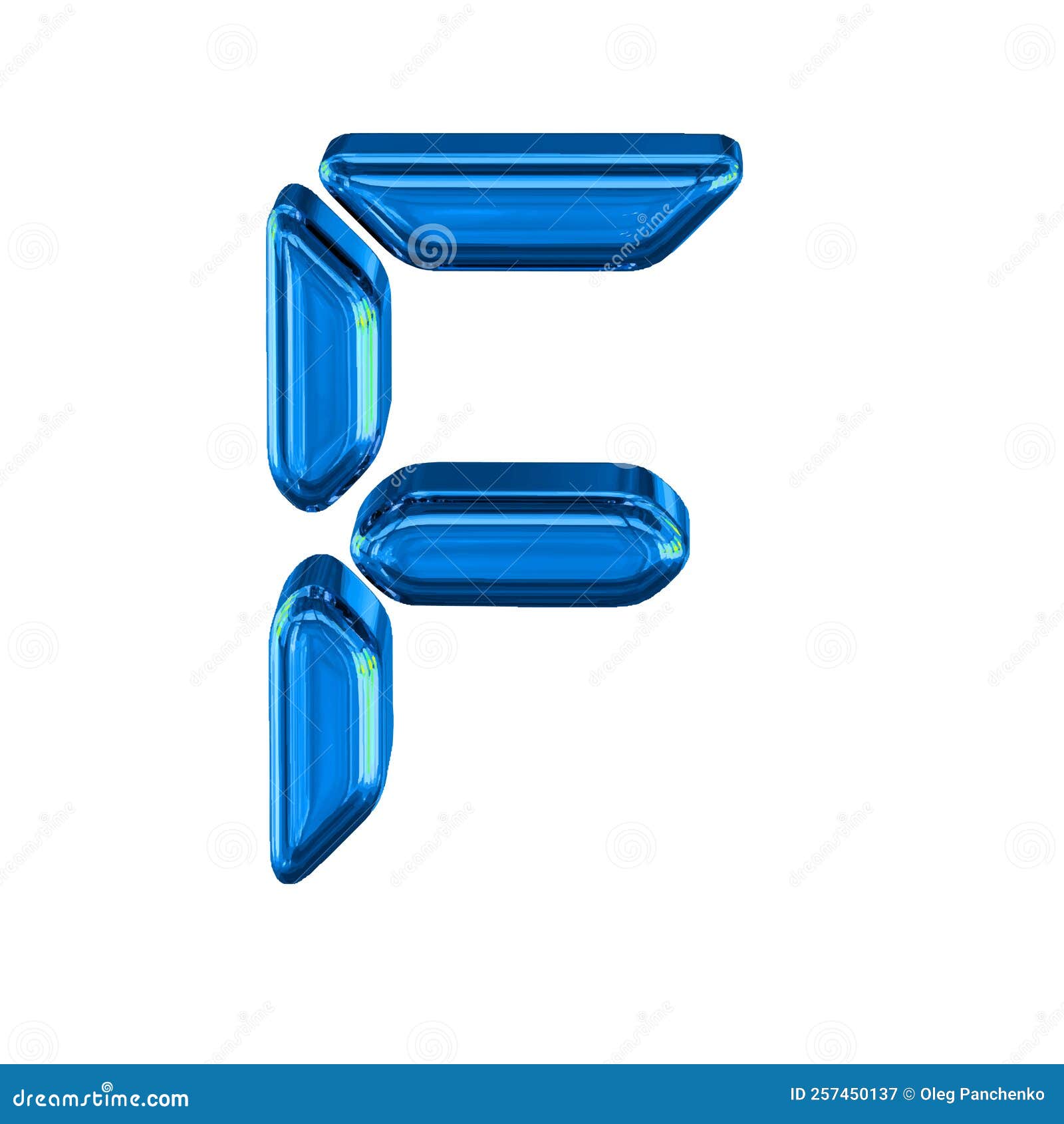 Blue Symbol Made As Digital Text. Letter F Stock Vector - Illustration ...