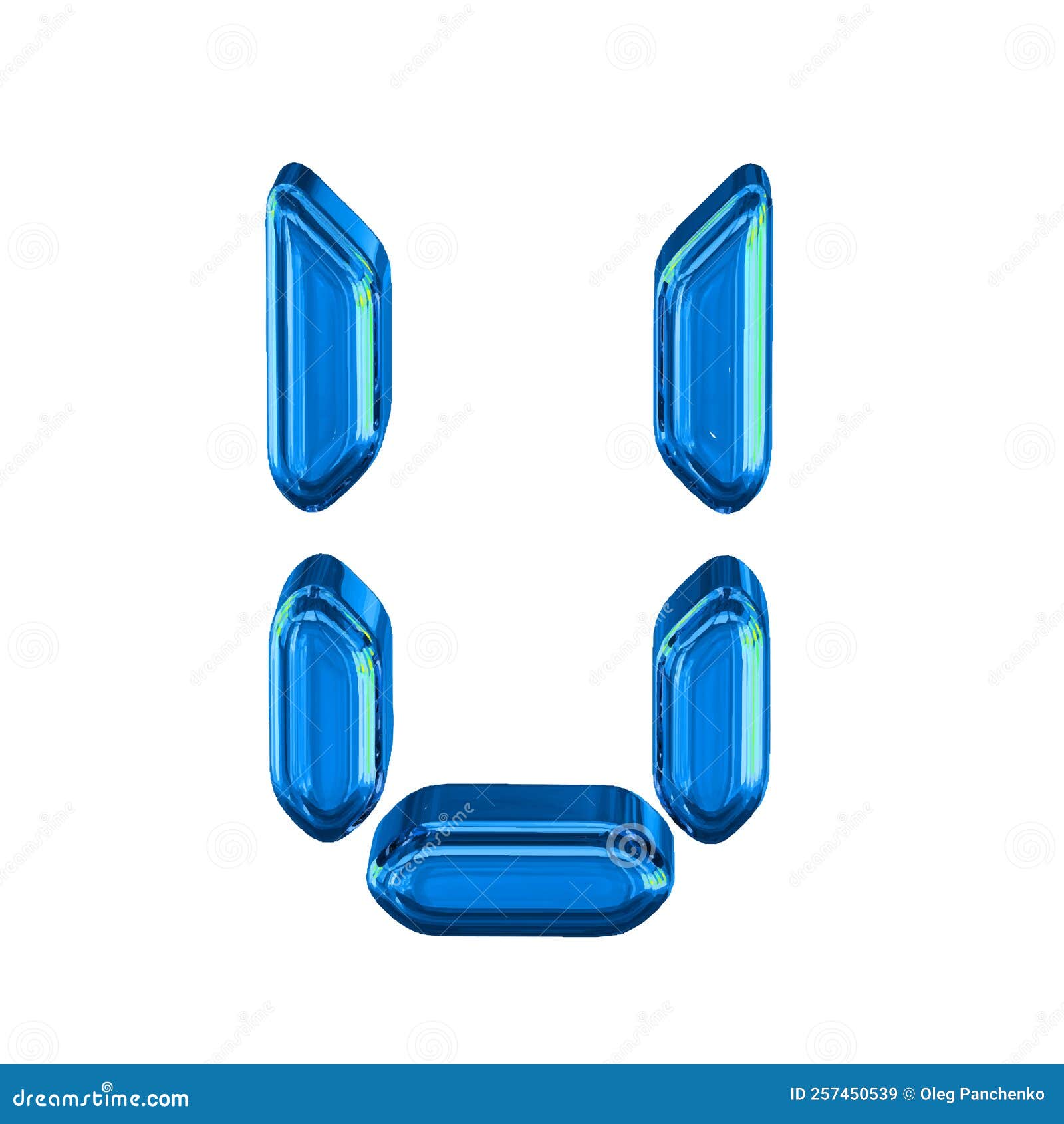 Blue Symbol Made As Digital Text. Letter U Stock Vector - Illustration ...