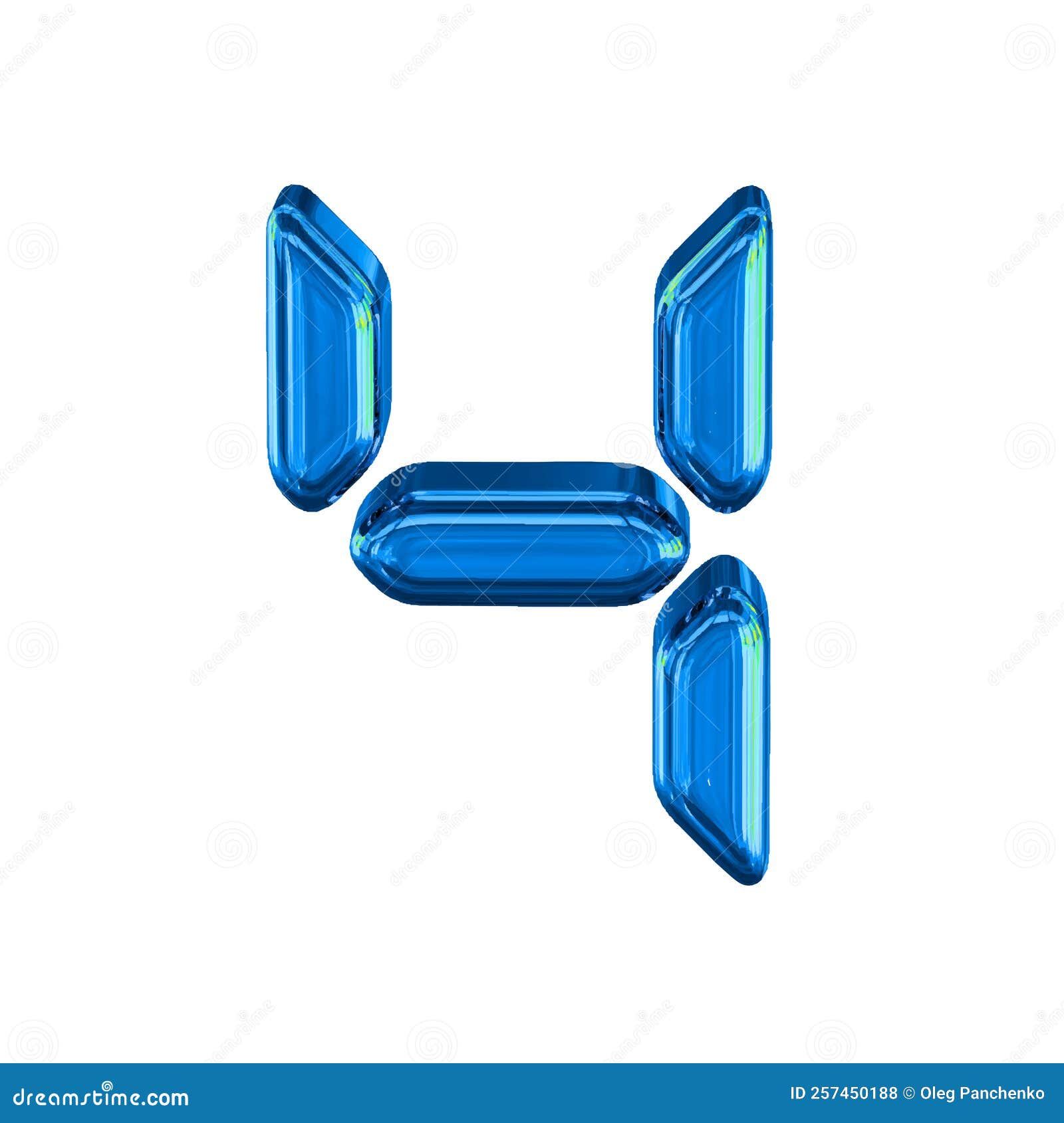 Blue Symbol Made As Digital Text. Number 4 Stock Vector - Illustration ...