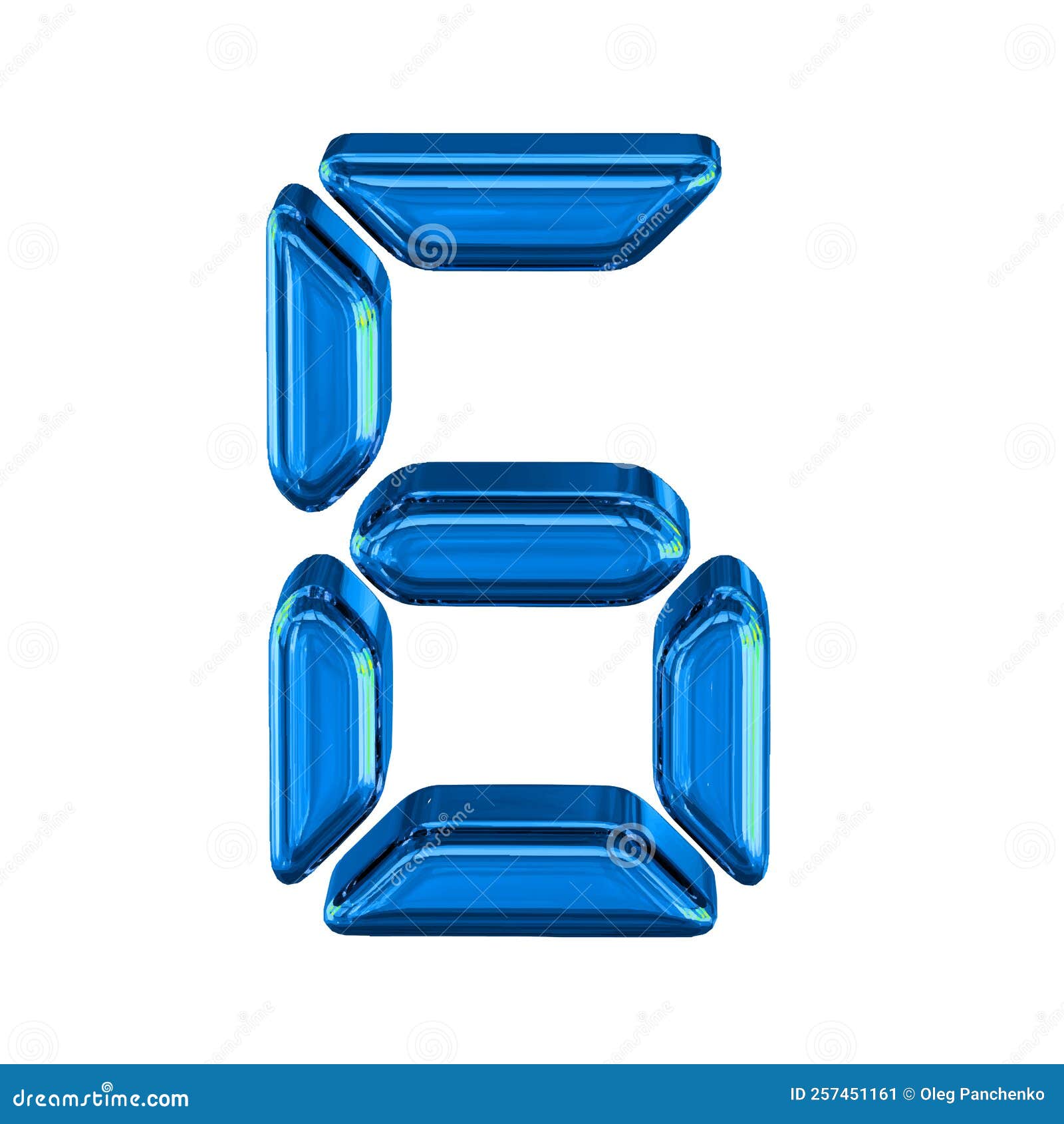 Blue Symbol Made As Digital Text. Number 6 Stock Vector - Illustration ...