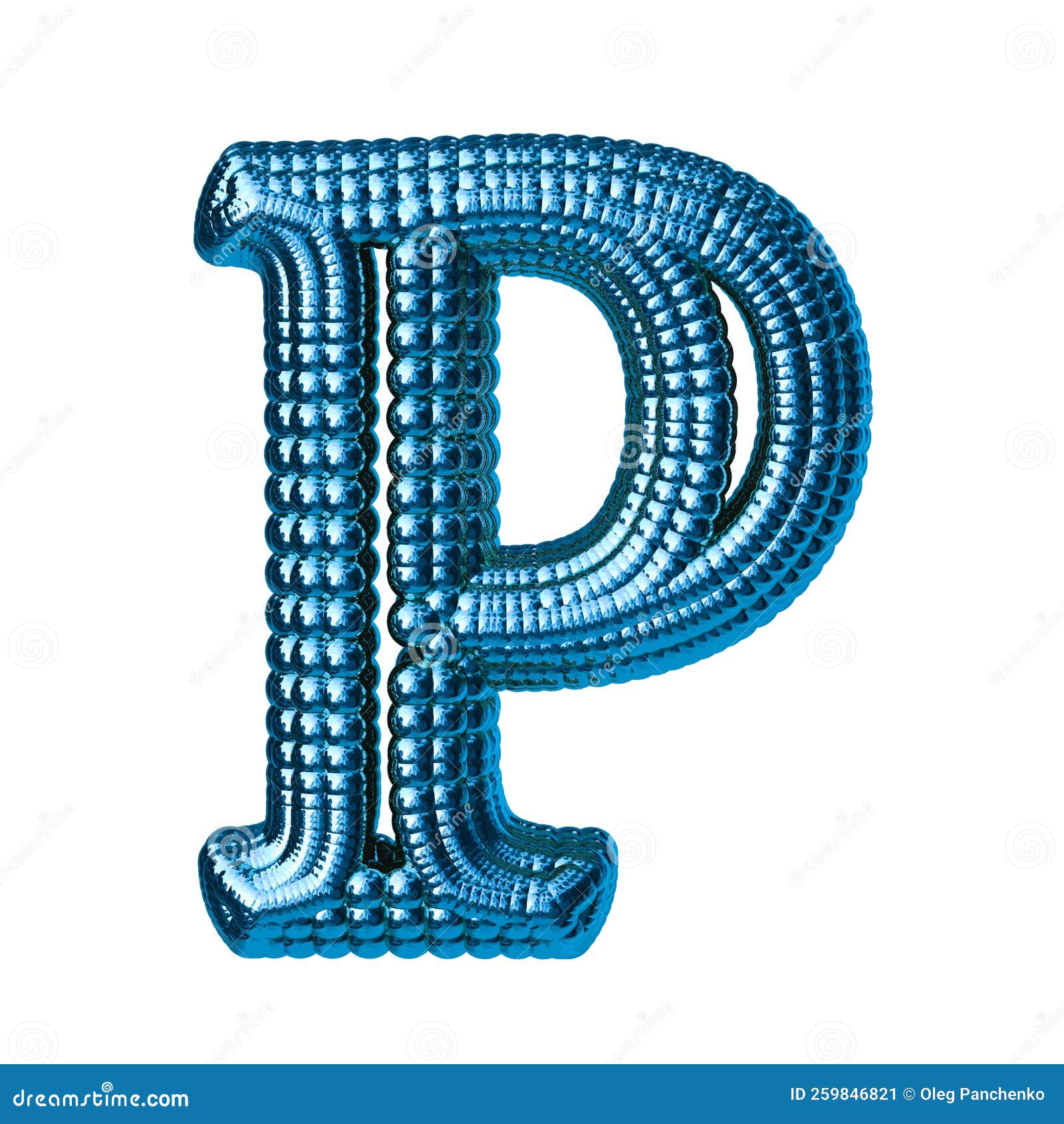 Blue Symbol Made of Spheres. Letter P Stock Illustration - Illustration ...