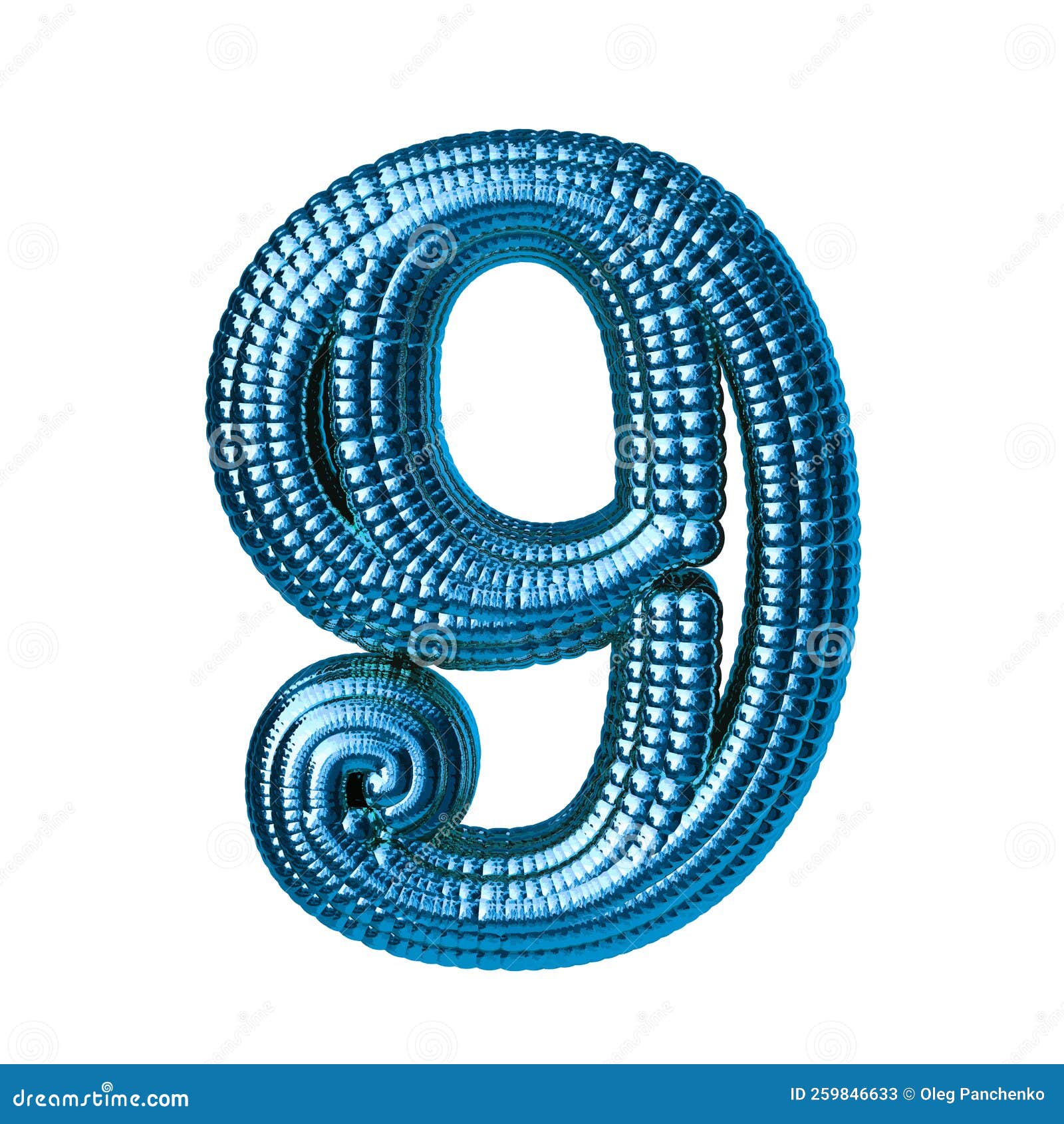 Blue Symbol Made of Spheres. Number 9 Stock Vector - Illustration of ...