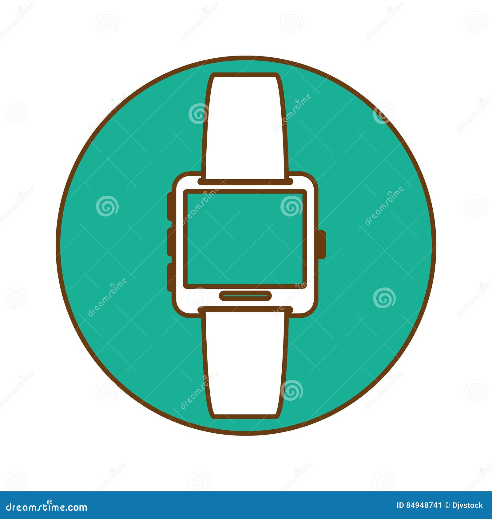 Blue Symbol Smartwatch Button Icon Stock Illustration - Illustration of ...