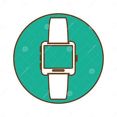 Blue Symbol Smartwatch Button Icon Stock Illustration - Illustration of ...