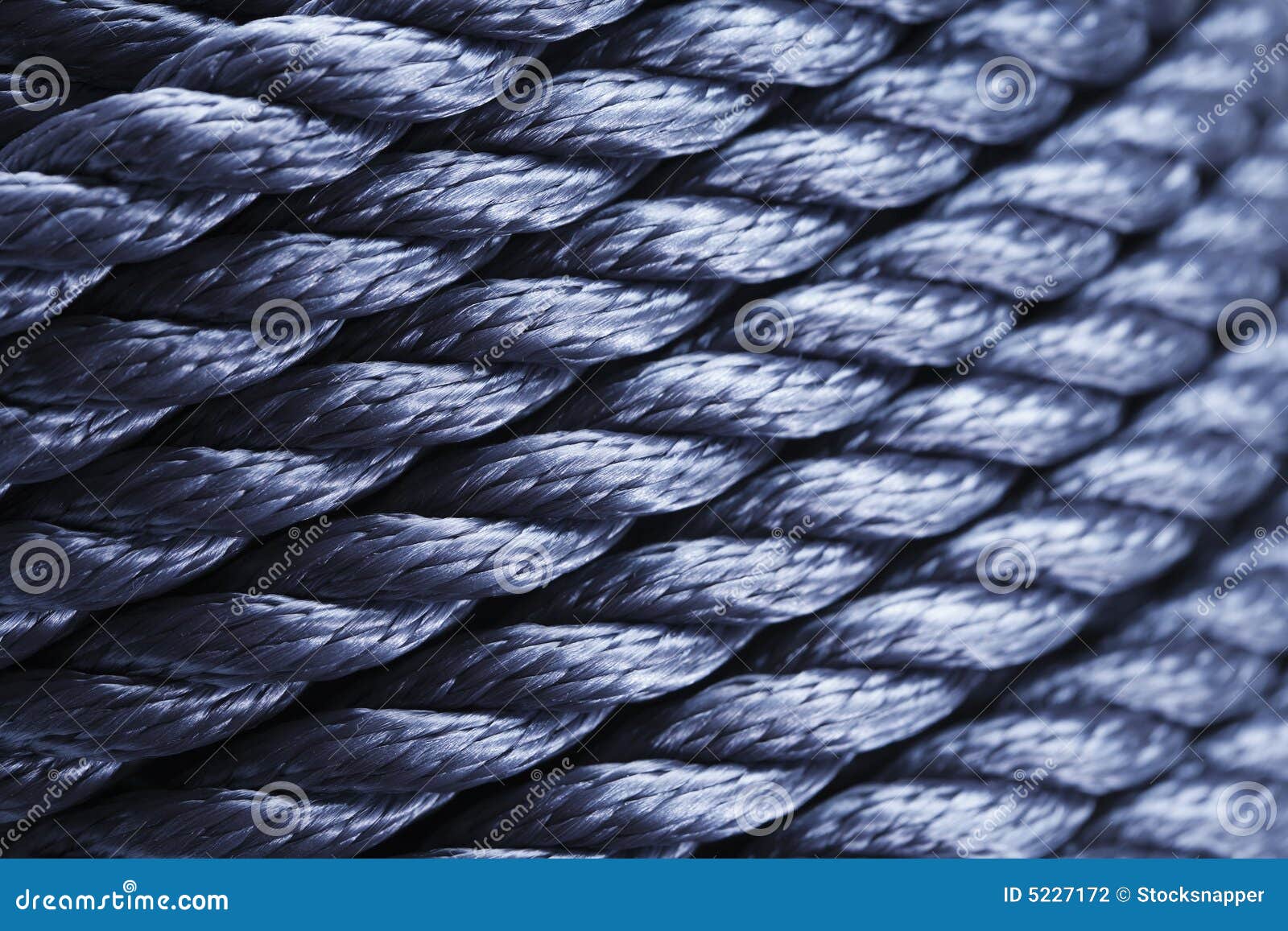 Blue Synthetic Rope Detail stock photo. Image of texture - 5227172