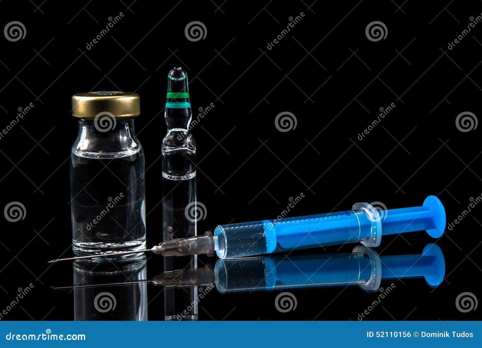 Blue syringe stock photo. Image of ampoules, drug, liquid - 52110156