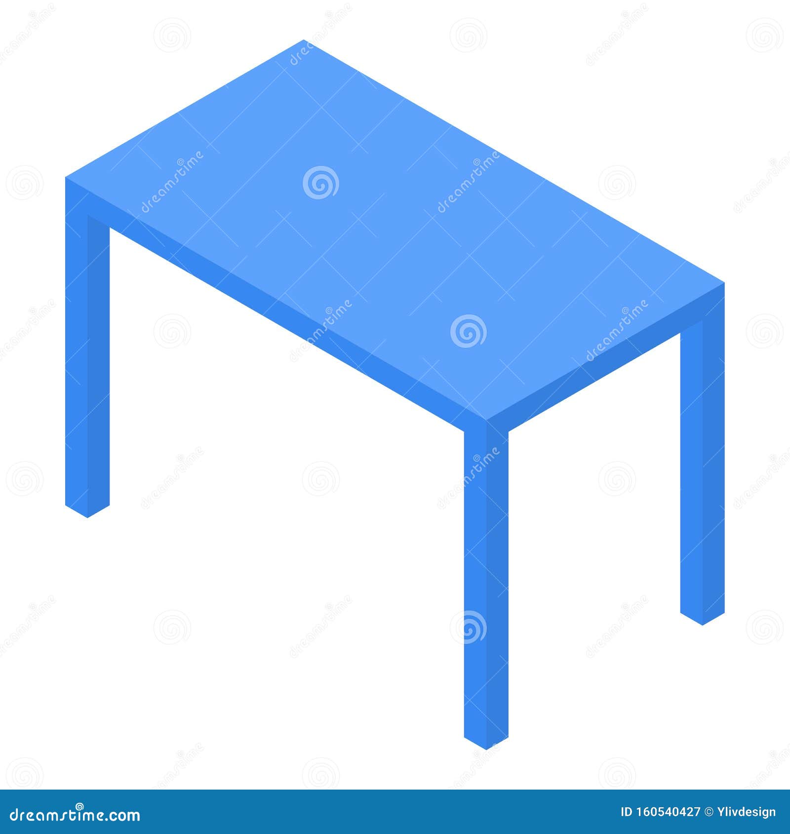 Blue Table Icon, Isometric Style Stock Vector - Illustration of food ...