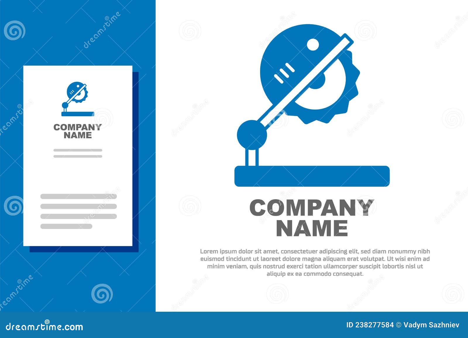 Blue Table Saw for Woodwork Icon Isolated on White Background. Power ...