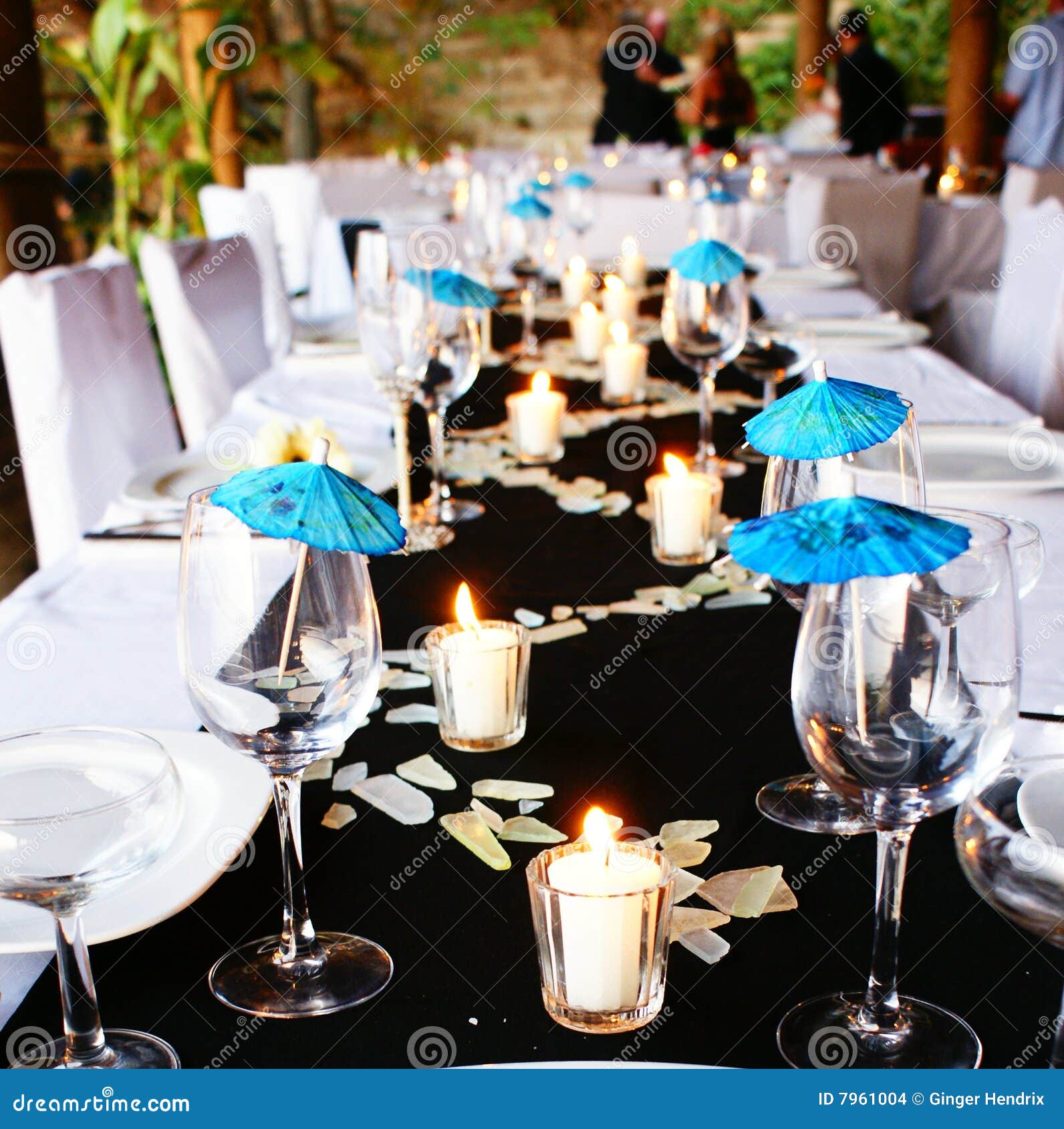 Blue table setting stock photo. Image of place, high, caterer - 7961004