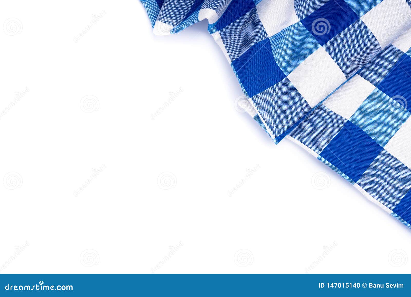 Blue Tablecloth on Whhite Background Stock Photo - Image of restaurant ...