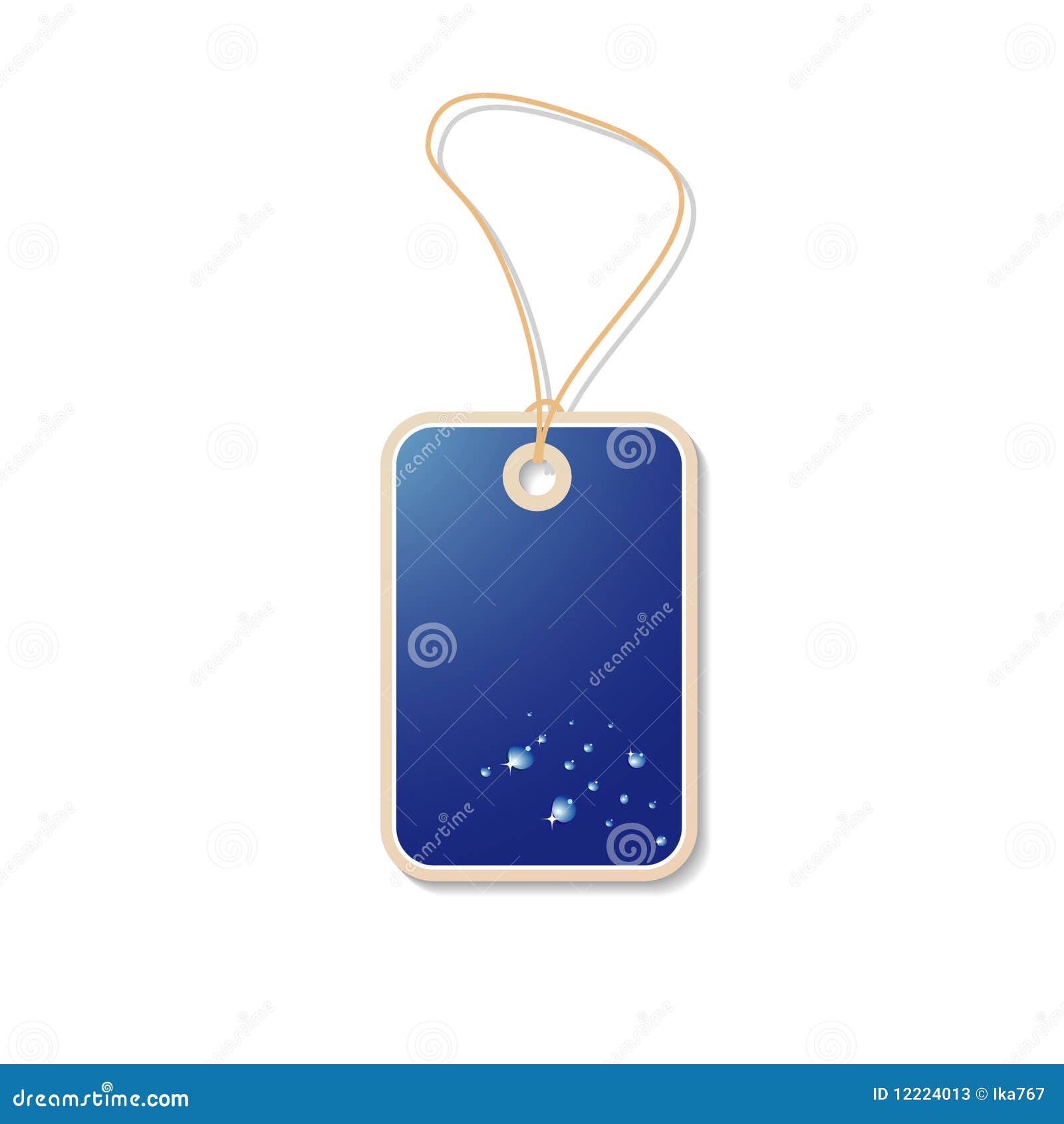 Blue tag with drops stock vector. Illustration of reflection - 12224013