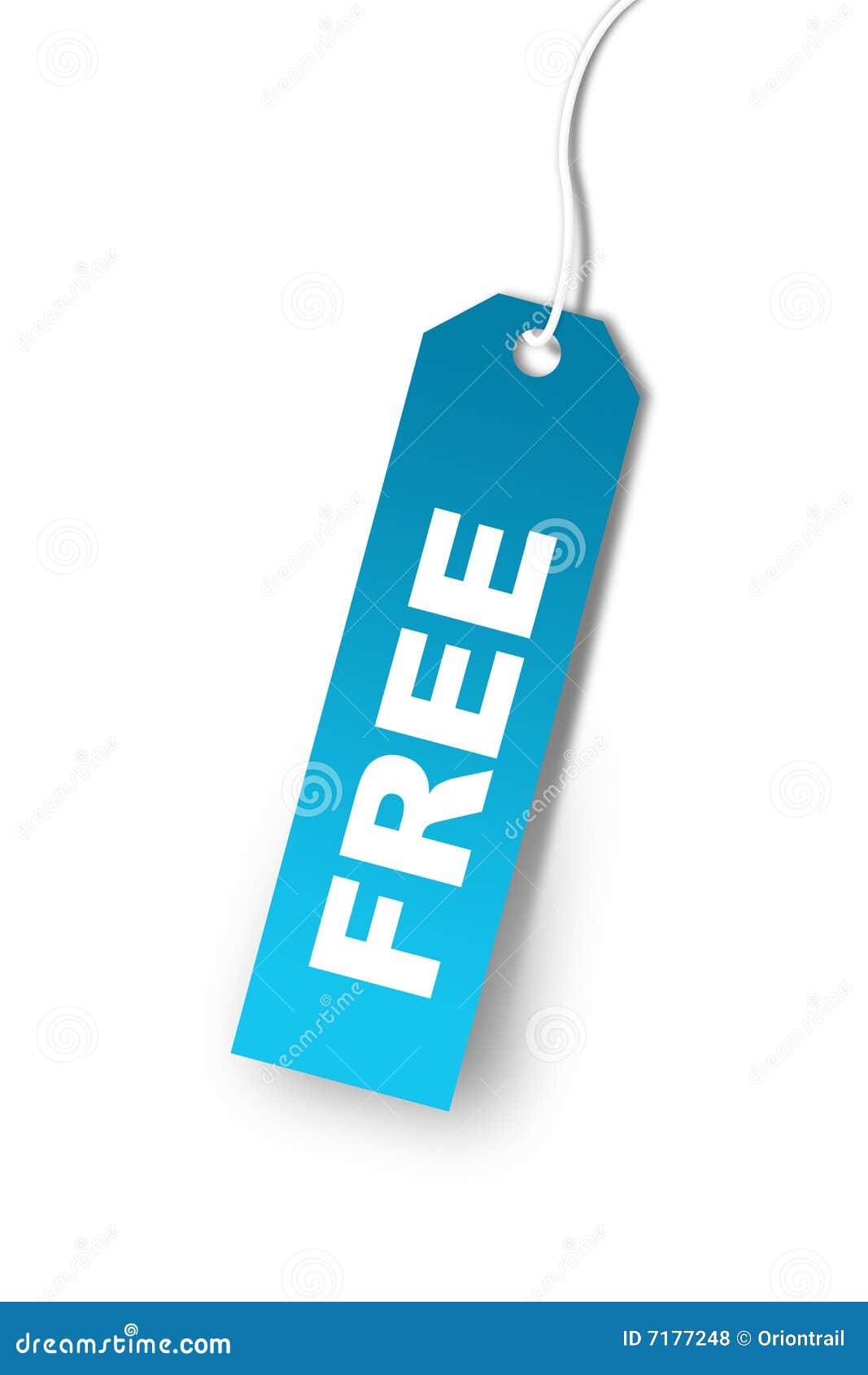Blue tag saying FREE stock illustration. Illustration of background ...