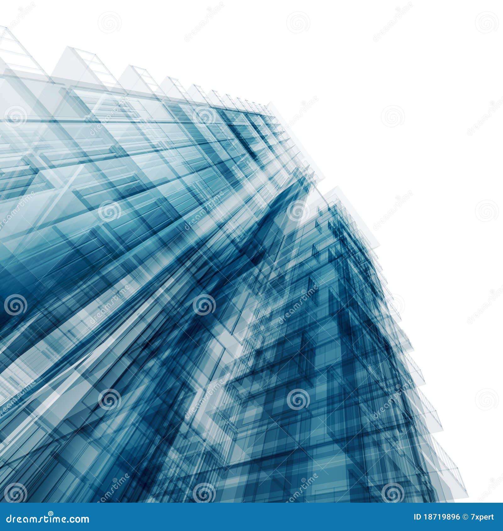 Blue tall building stock illustration. Illustration of abstract - 18719896