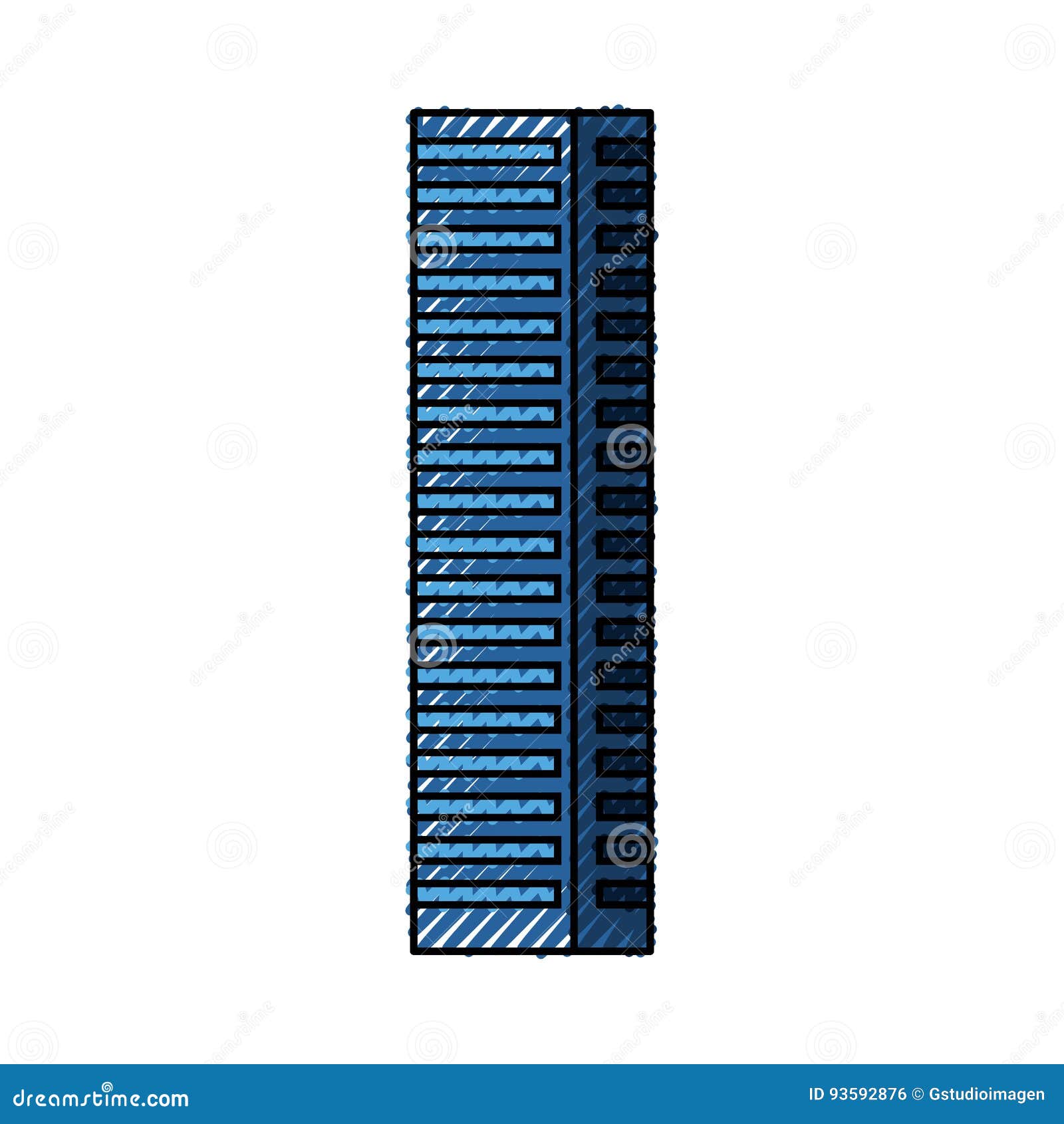 Blue tall building stock vector. Illustration of facade - 93592876