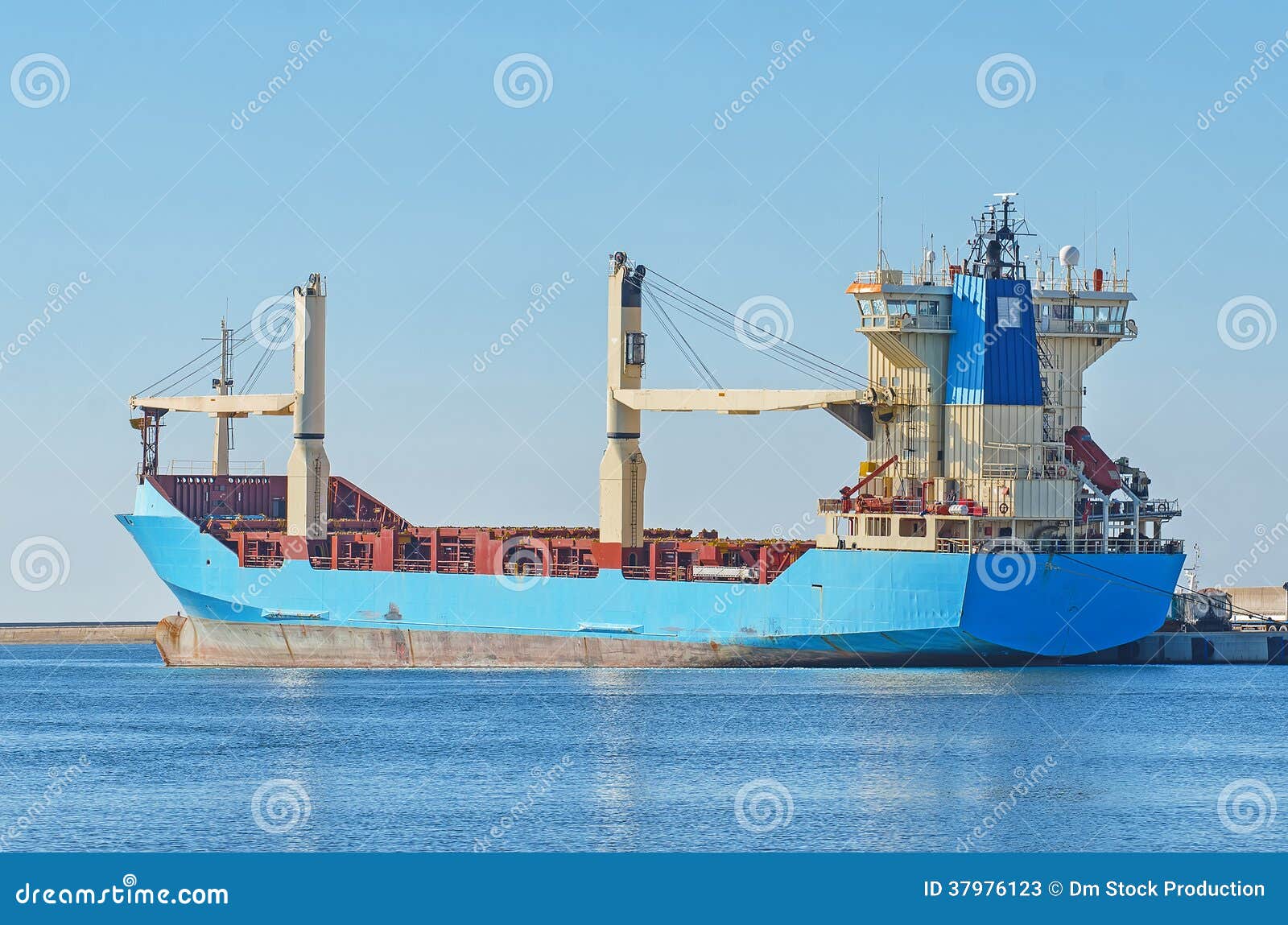 Blue tanker ship stock image. Image of container, commercial - 37976123