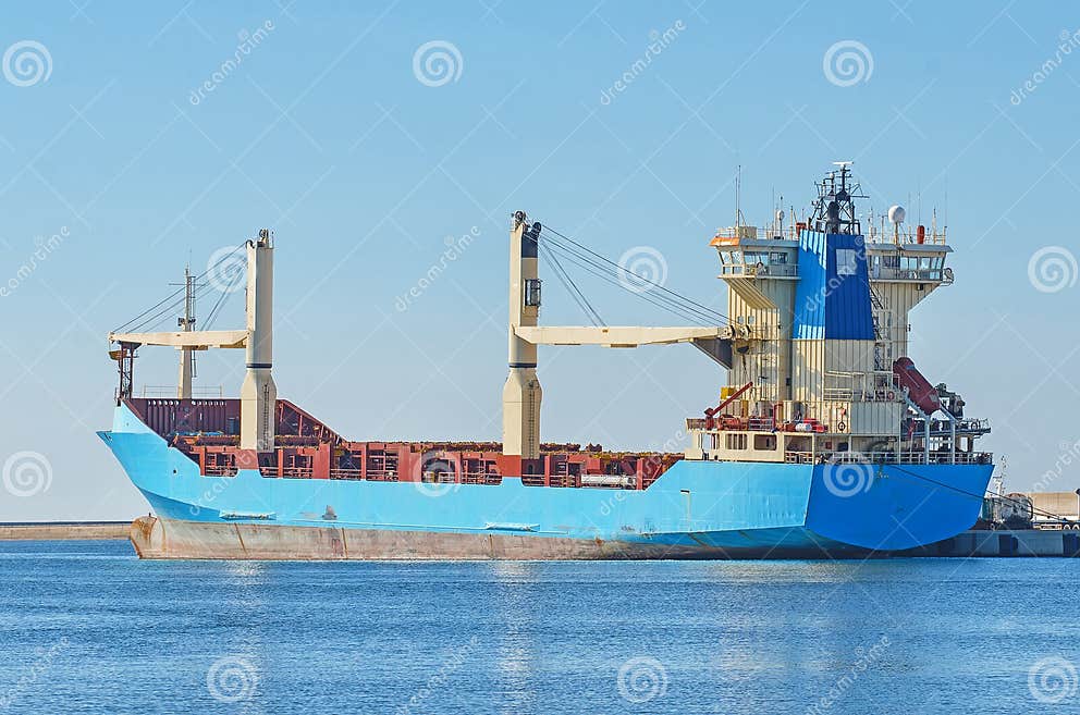 Blue tanker ship stock image. Image of container, commercial - 37976123