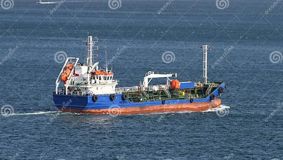 Blue Tanker Ship stock image. Image of boat, import, merchant - 73704195