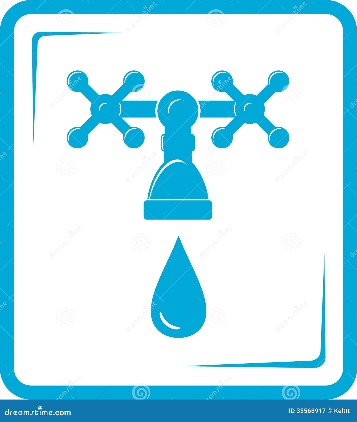 Blue tap spigot icon stock vector. Illustration of dispenser - 33568917