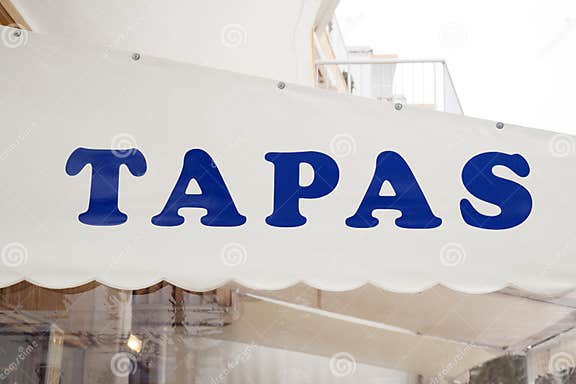 Blue Tapas Sign stock photo. Image of white, tapas, background - 54676794
