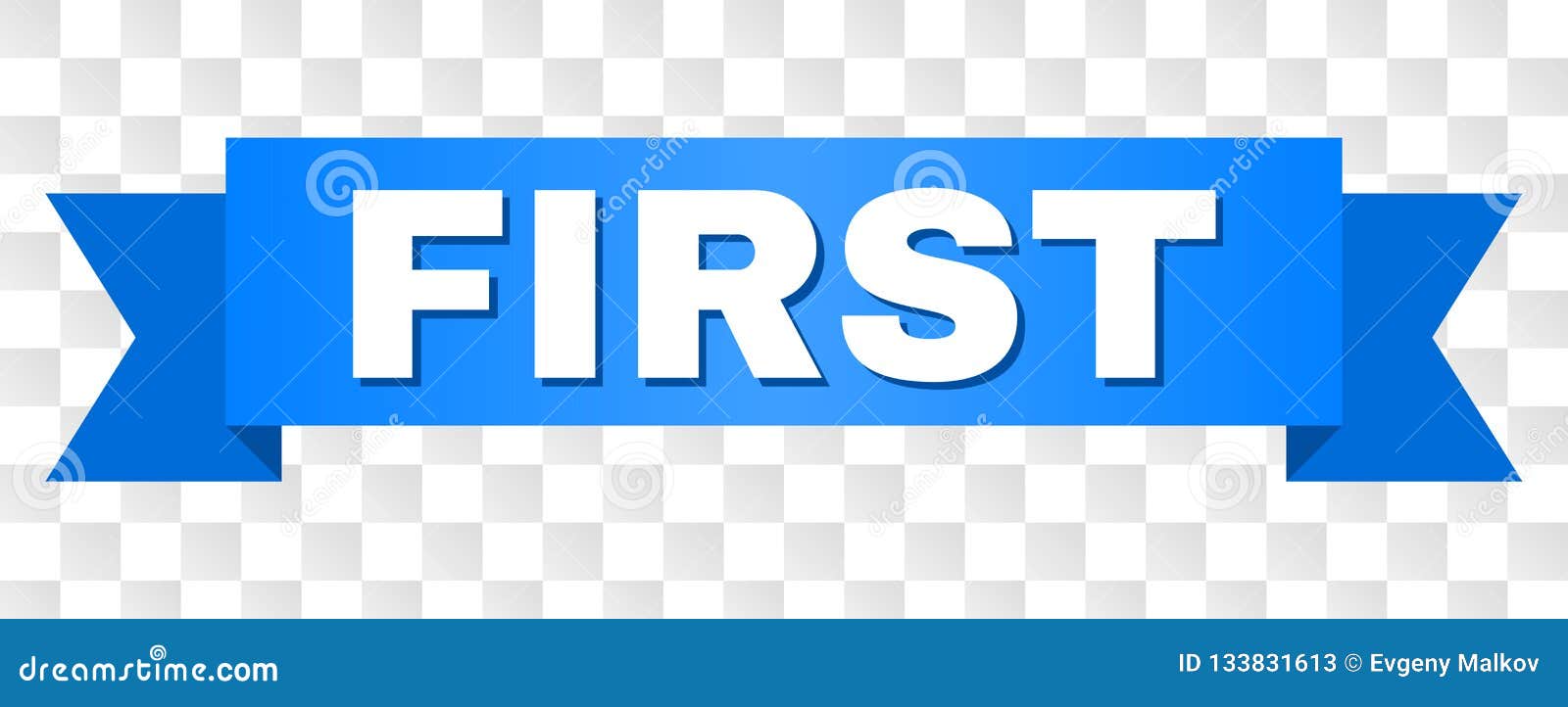 Blue Tape with FIRST Text stock vector. Illustration of label - 133831613