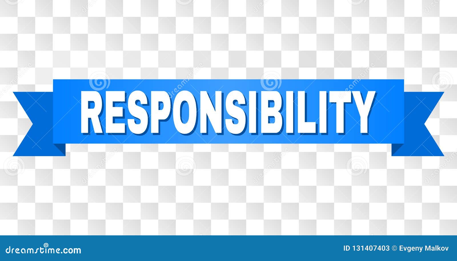 Blue Tape with RESPONSIBILITY Text Stock Vector - Illustration of white ...