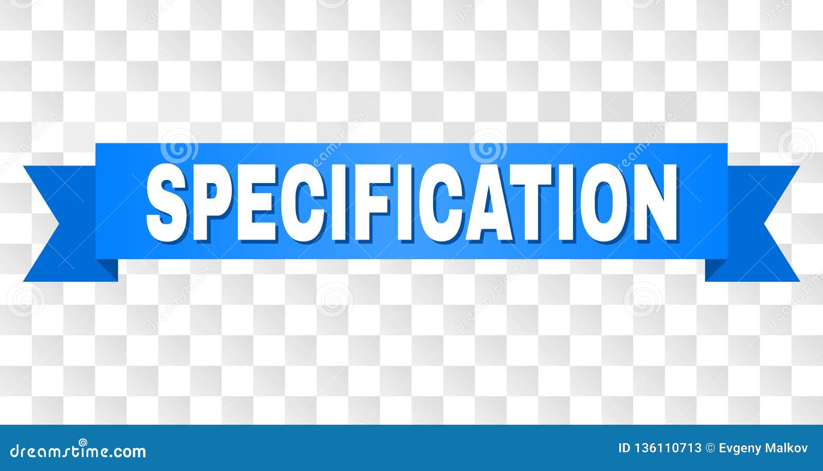 Blue Tape with SPECIFICATION Title Stock Vector - Illustration of ...
