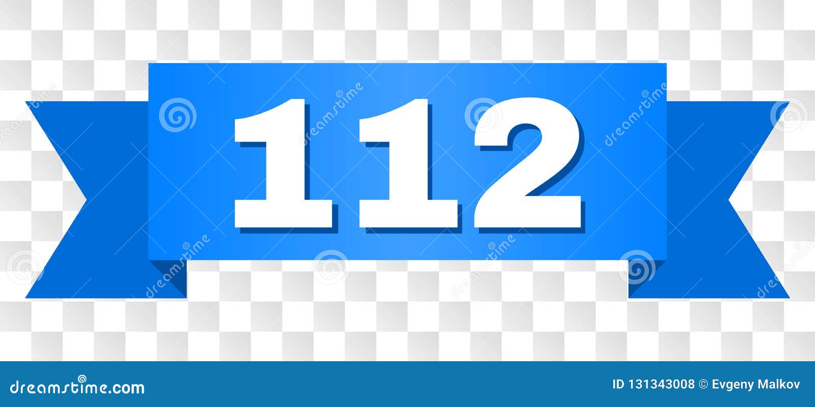 Blue Tape with 112 Text stock vector. Illustration of white - 131343008