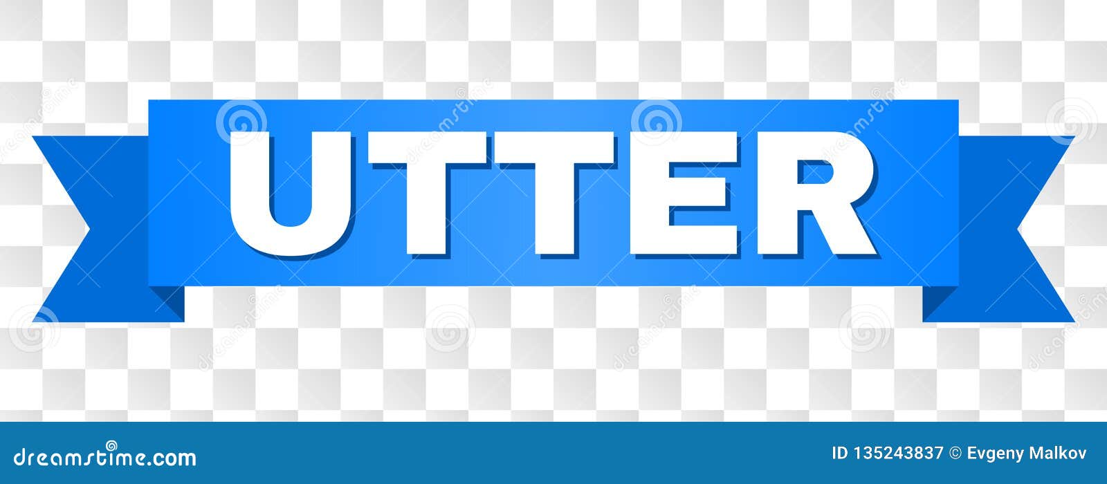 Blue Tape with UTTER Caption Stock Vector - Illustration of text, badge ...
