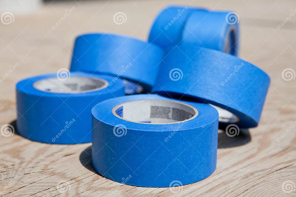 Blue tapes stock photo. Image of cloth, blue, painting - 20415594