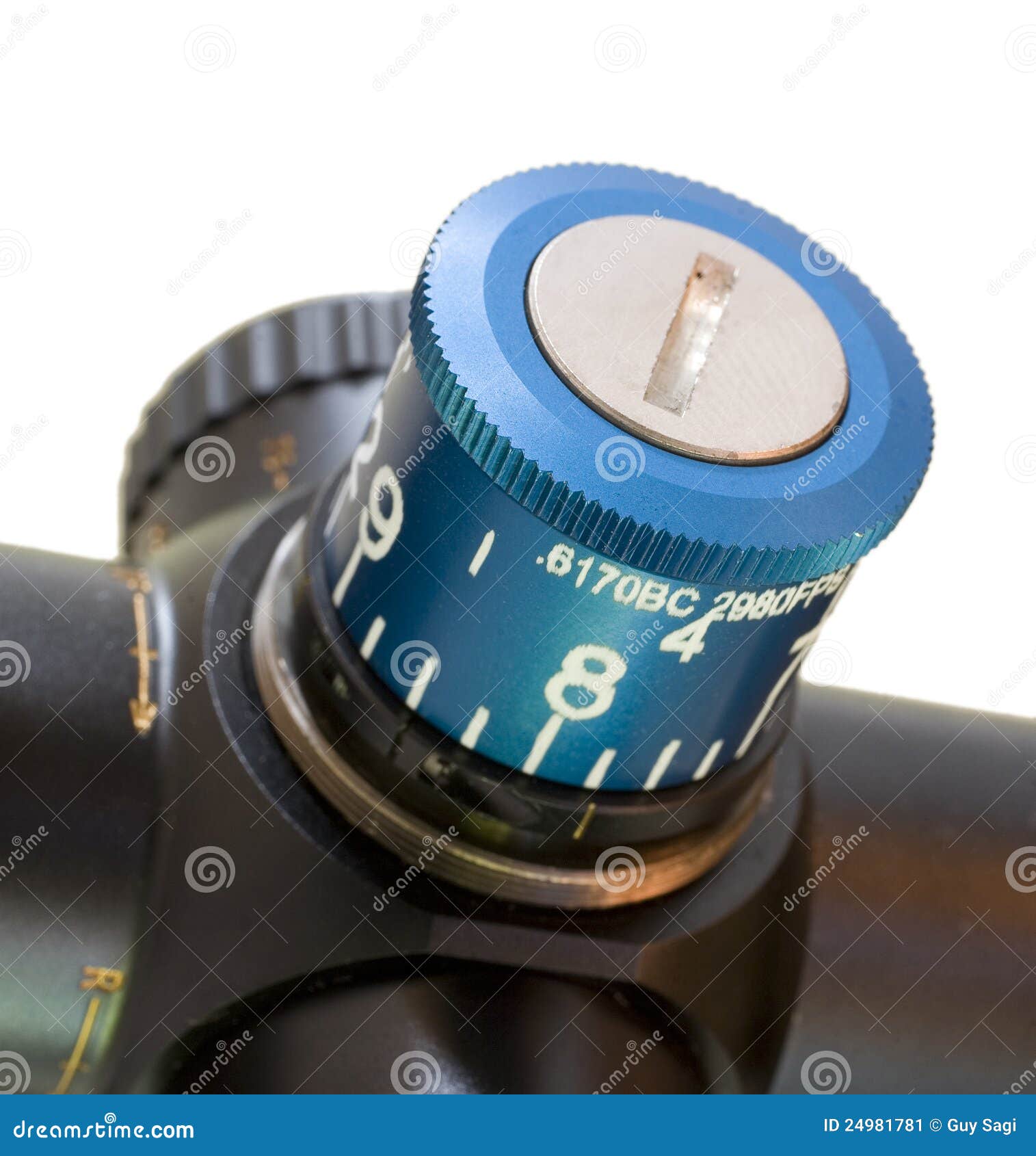 Blue target turret stock image. Image of riflescope, brown - 24981781