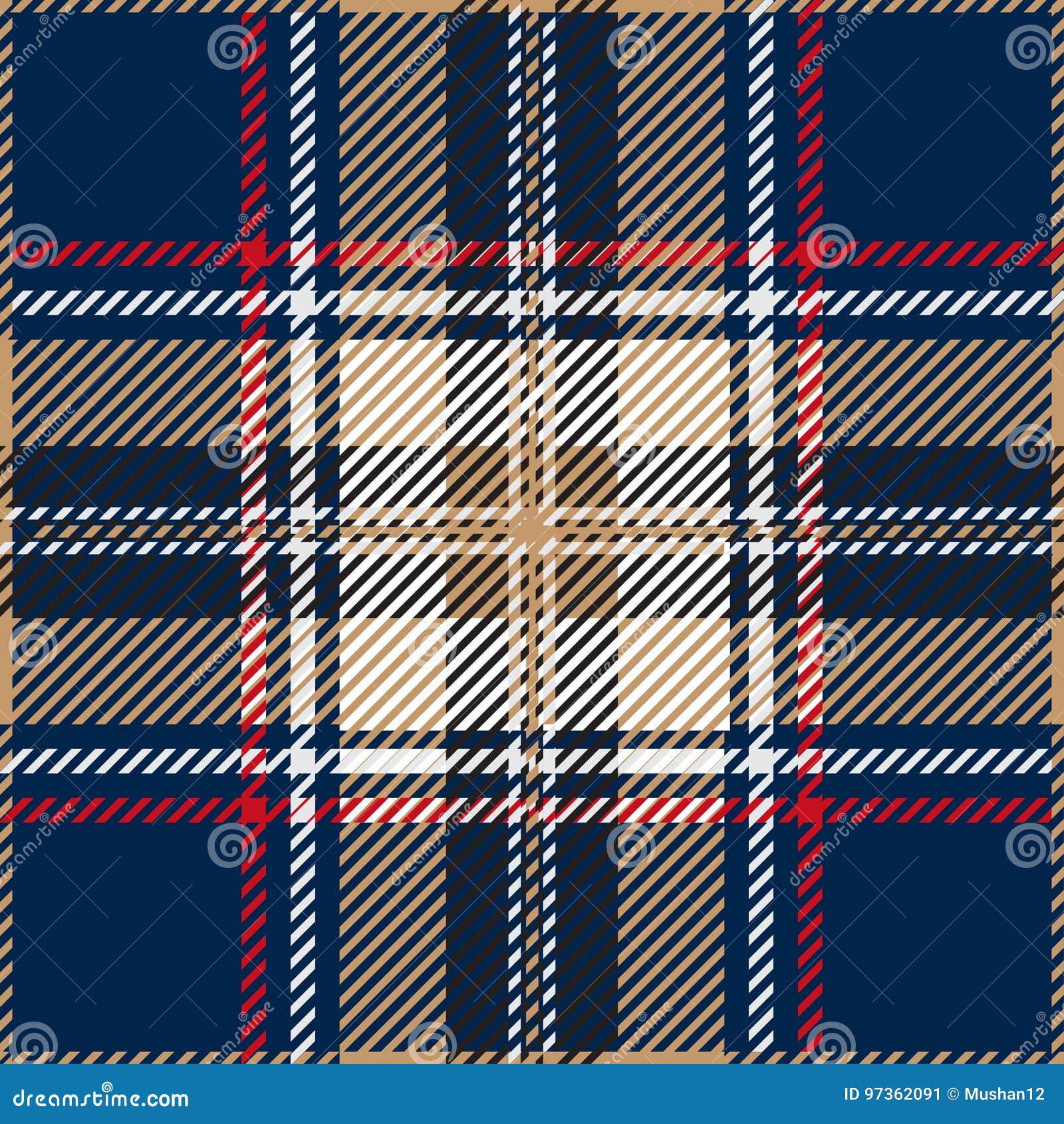 Blue Tartan Plaid Seamless Pattern Stock Vector - Illustration of ...