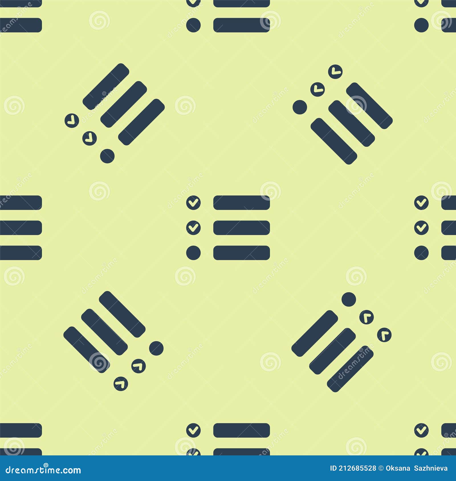 Blue Task List Icon Isolated Seamless Pattern on Yellow Background ...