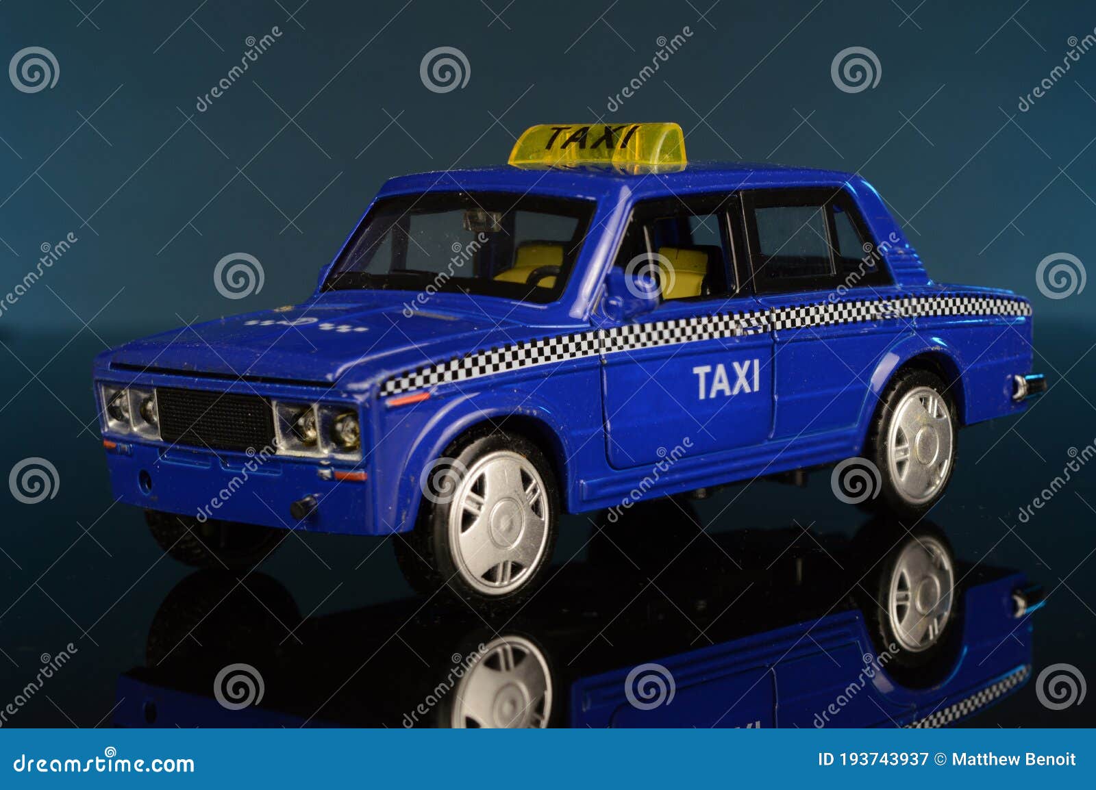 Blue Taxi Car Model stock image. Image of single, automobile - 193743937