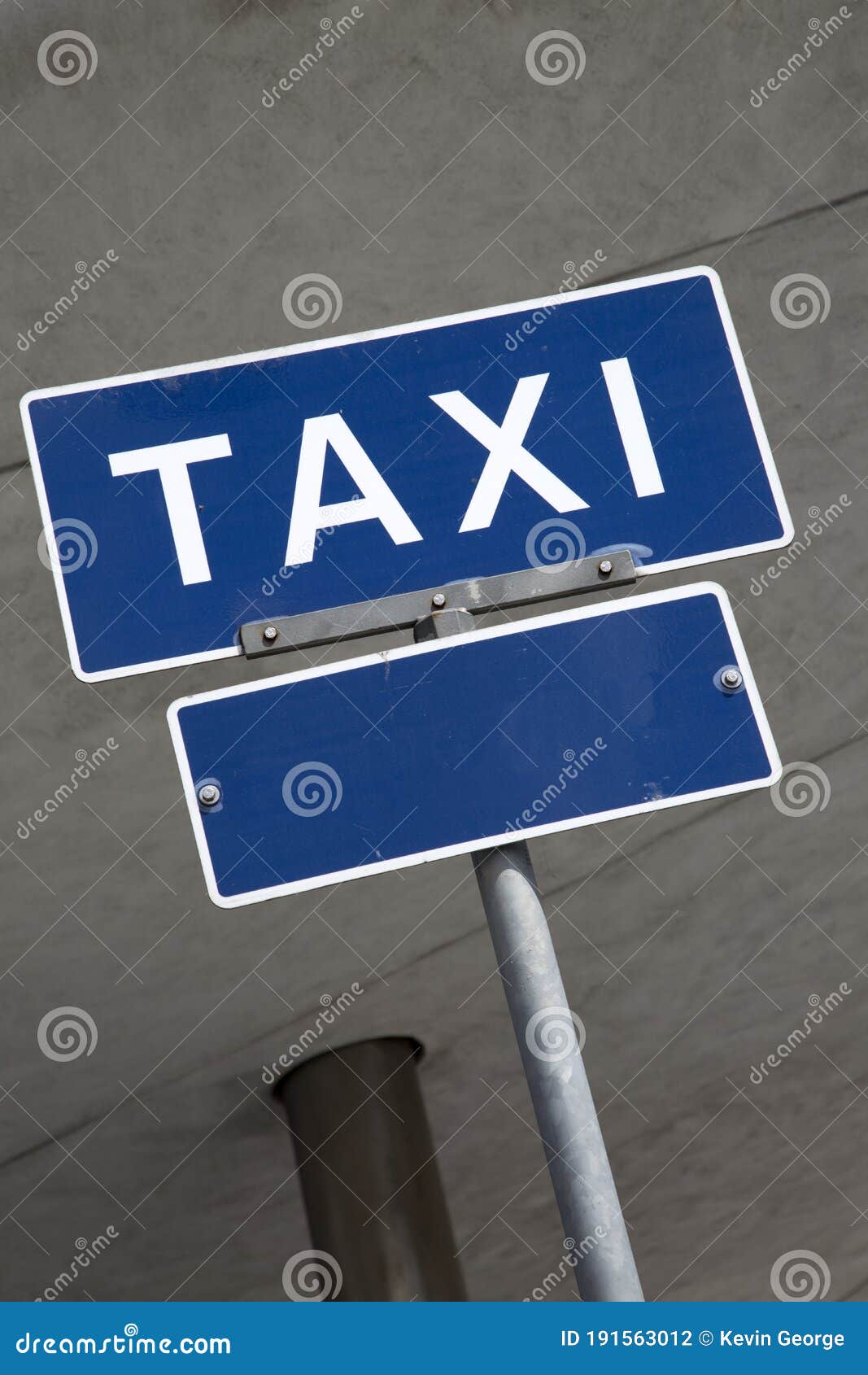 Blue Taxi Sign stock photo. Image of urban, diagonal - 191563012