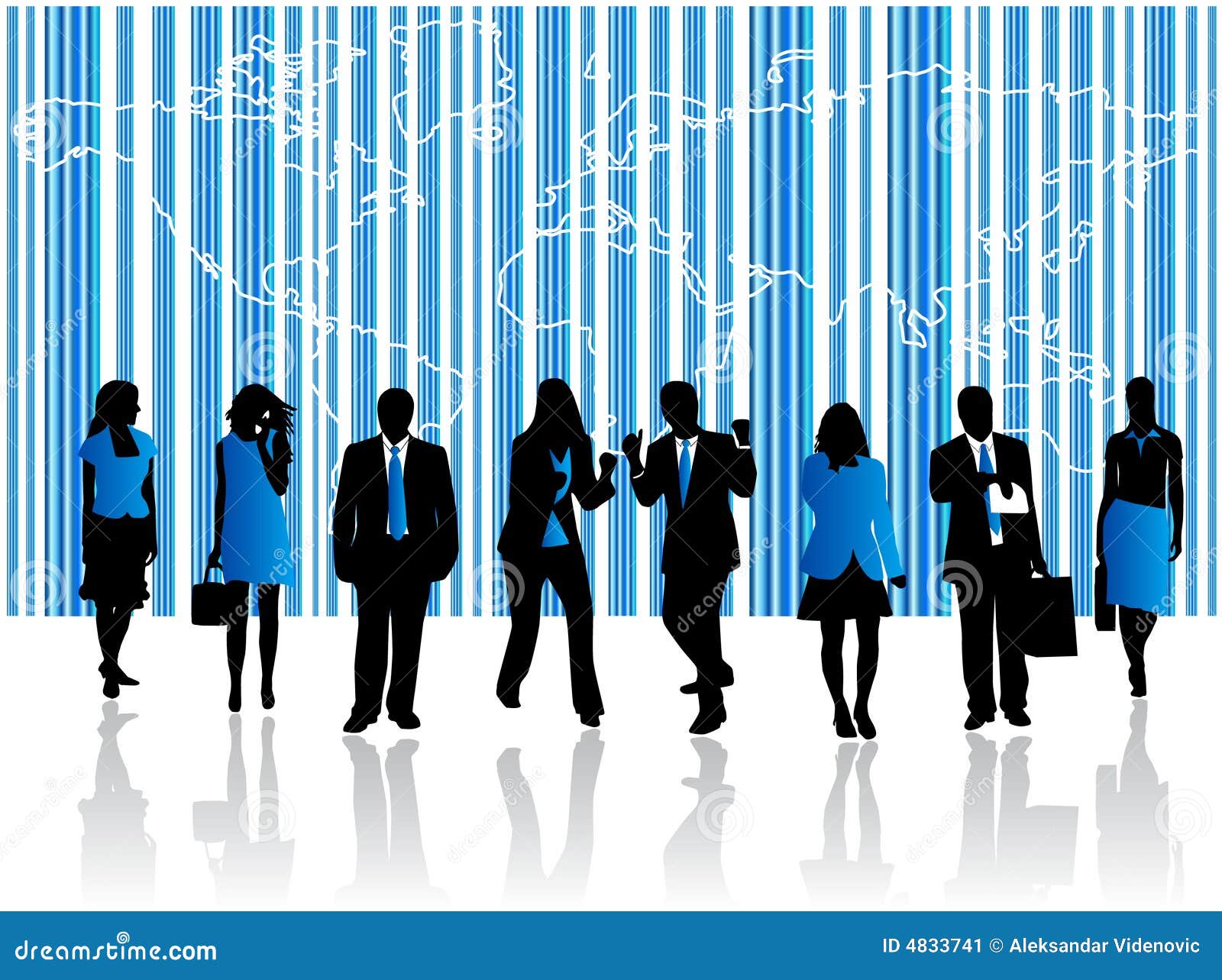 Blue team stock vector. Illustration of pose, crowd, smart - 4833741