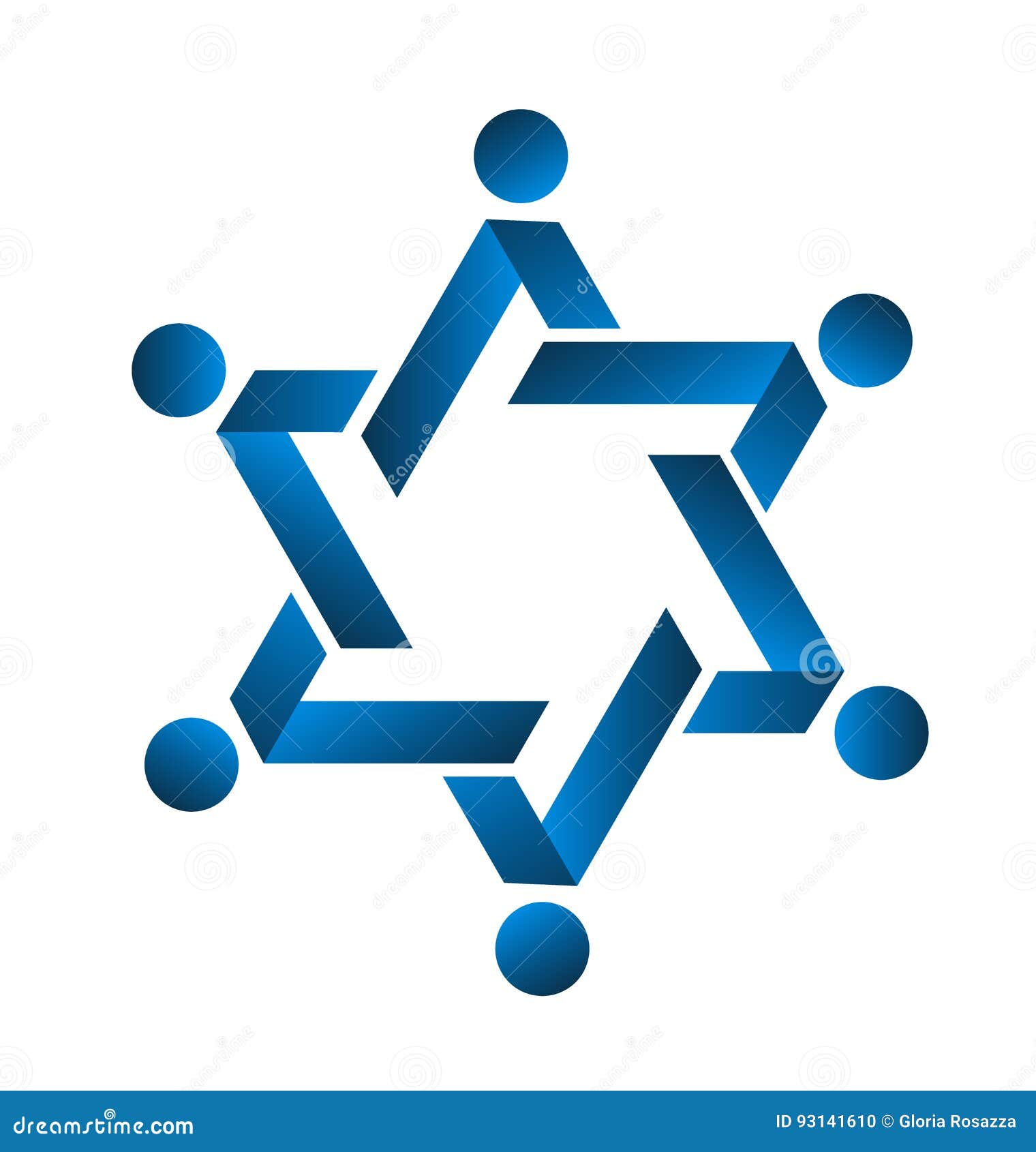 Blue teamwork star logo stock vector. Illustration of business - 93141610