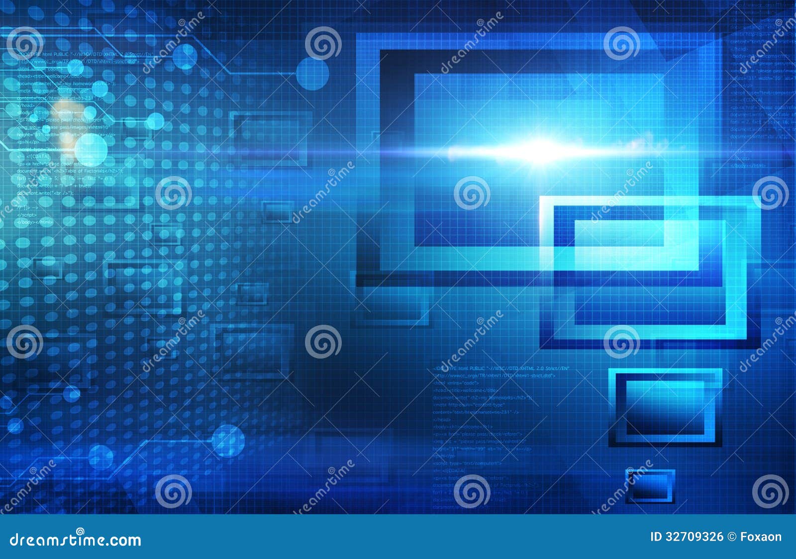 Blue Tech Abstract Background Stock Illustration - Illustration of ...