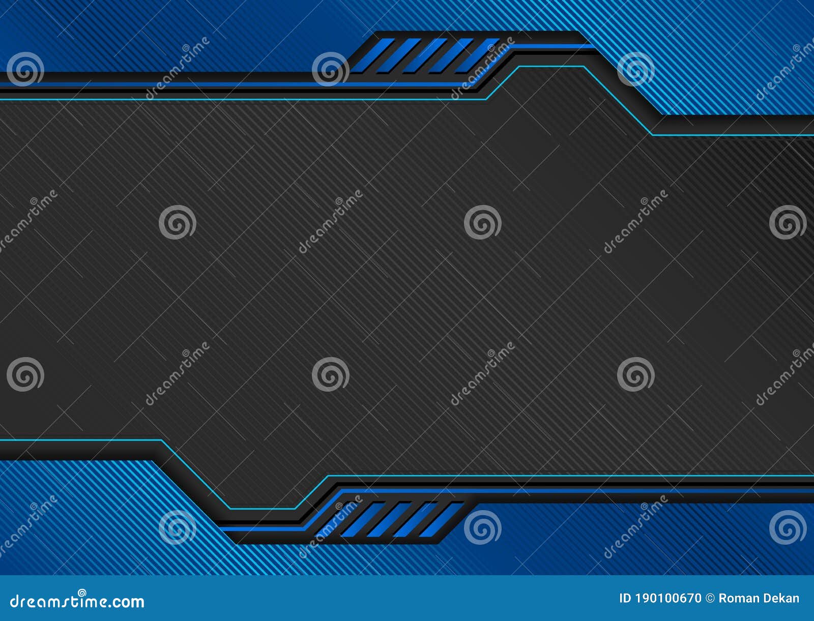 Blue Tech Background with Decorative Lines Stock Vector - Illustration ...
