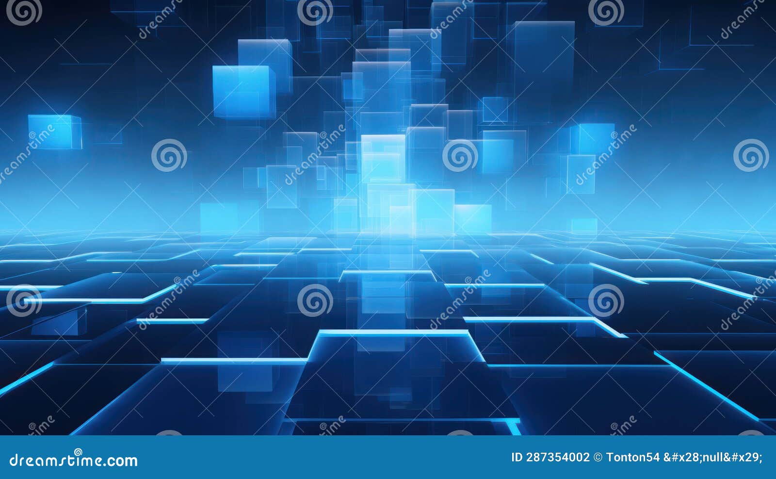 Blue Tech Illuminating Innovation on a Dark Background Stock ...