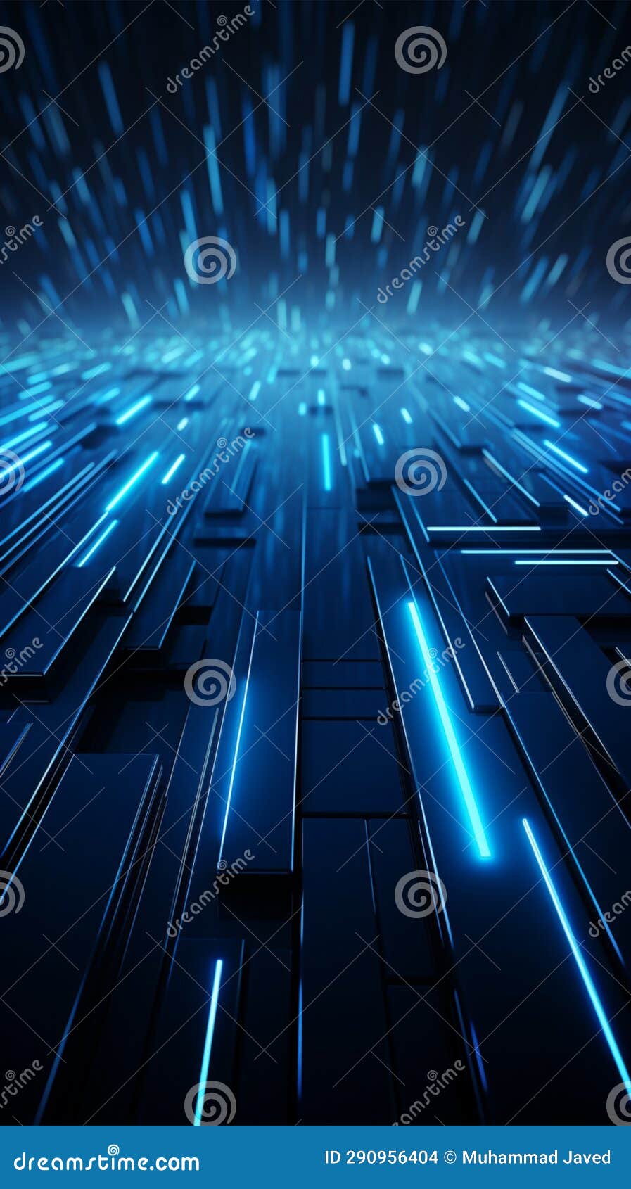 Blue Tech Lines and Layers with Dark Gradient Background Stock ...