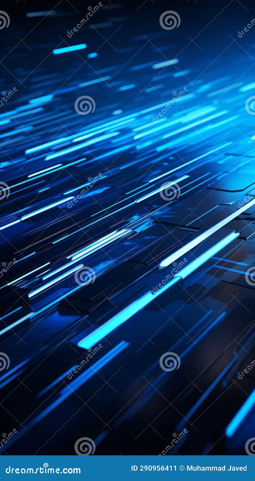 Blue Tech Lines and Layers with Dark Gradient Background Stock ...