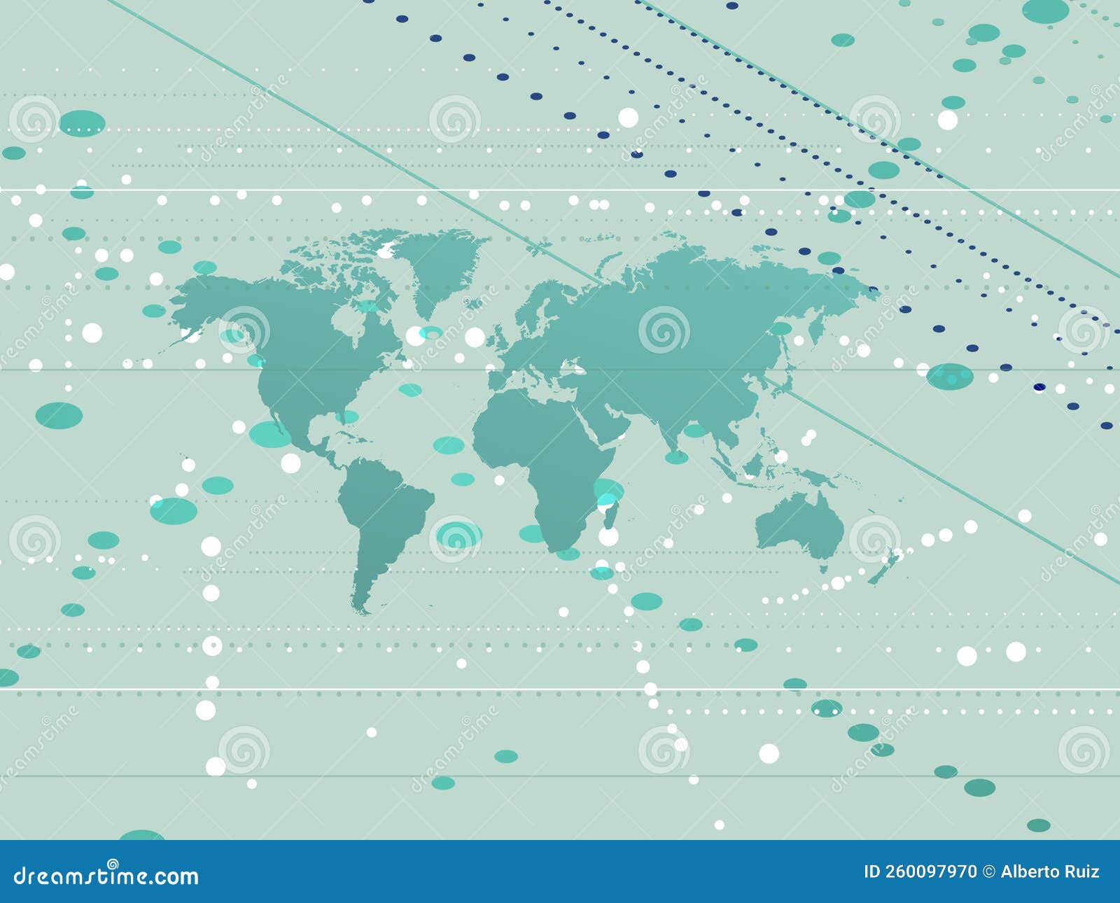 Blue Over Blue Tech Map of the World Silhouette of International ...