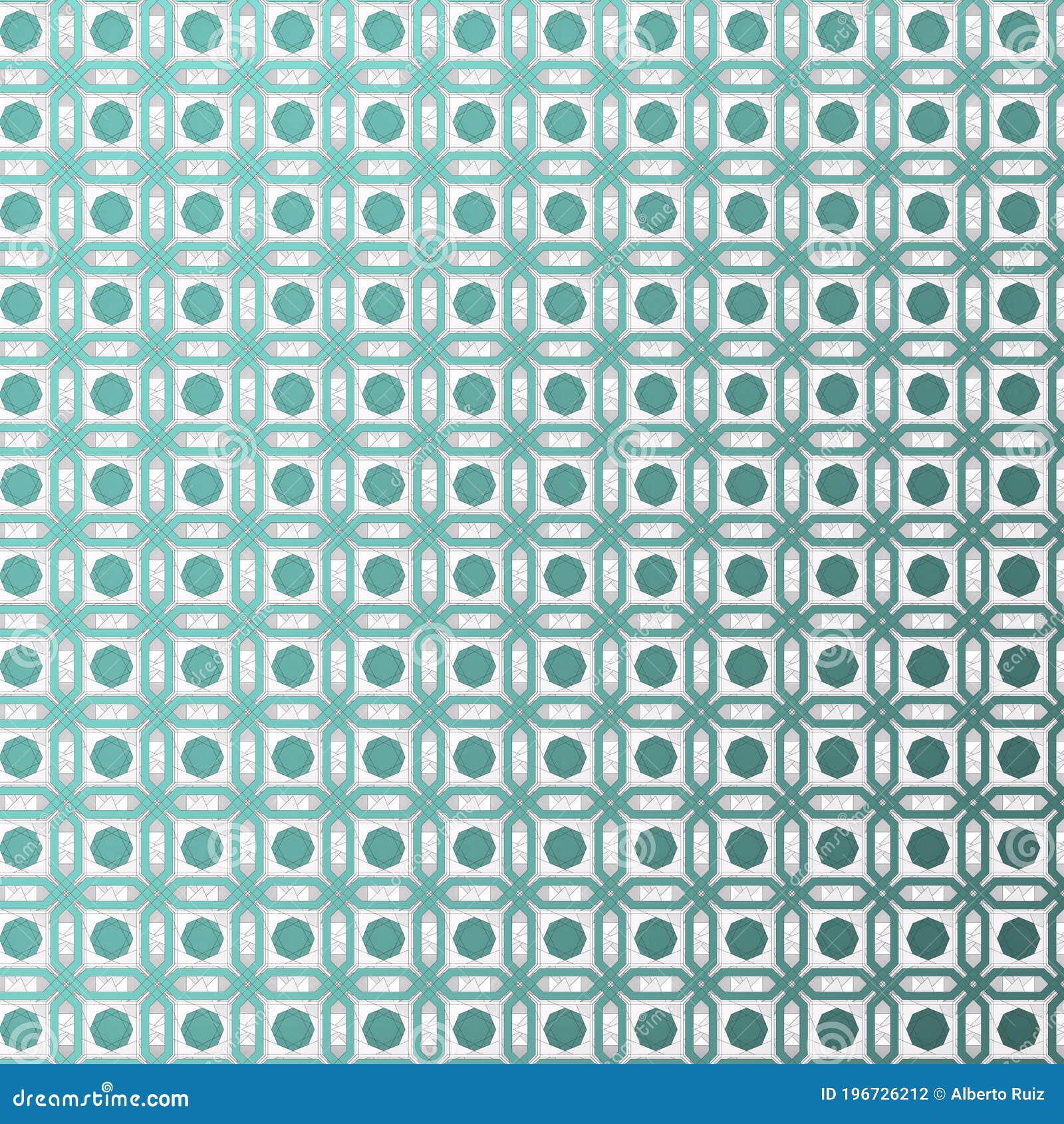 Blue Tech Modern Arabic Pattern with Octagons Stock Illustration ...