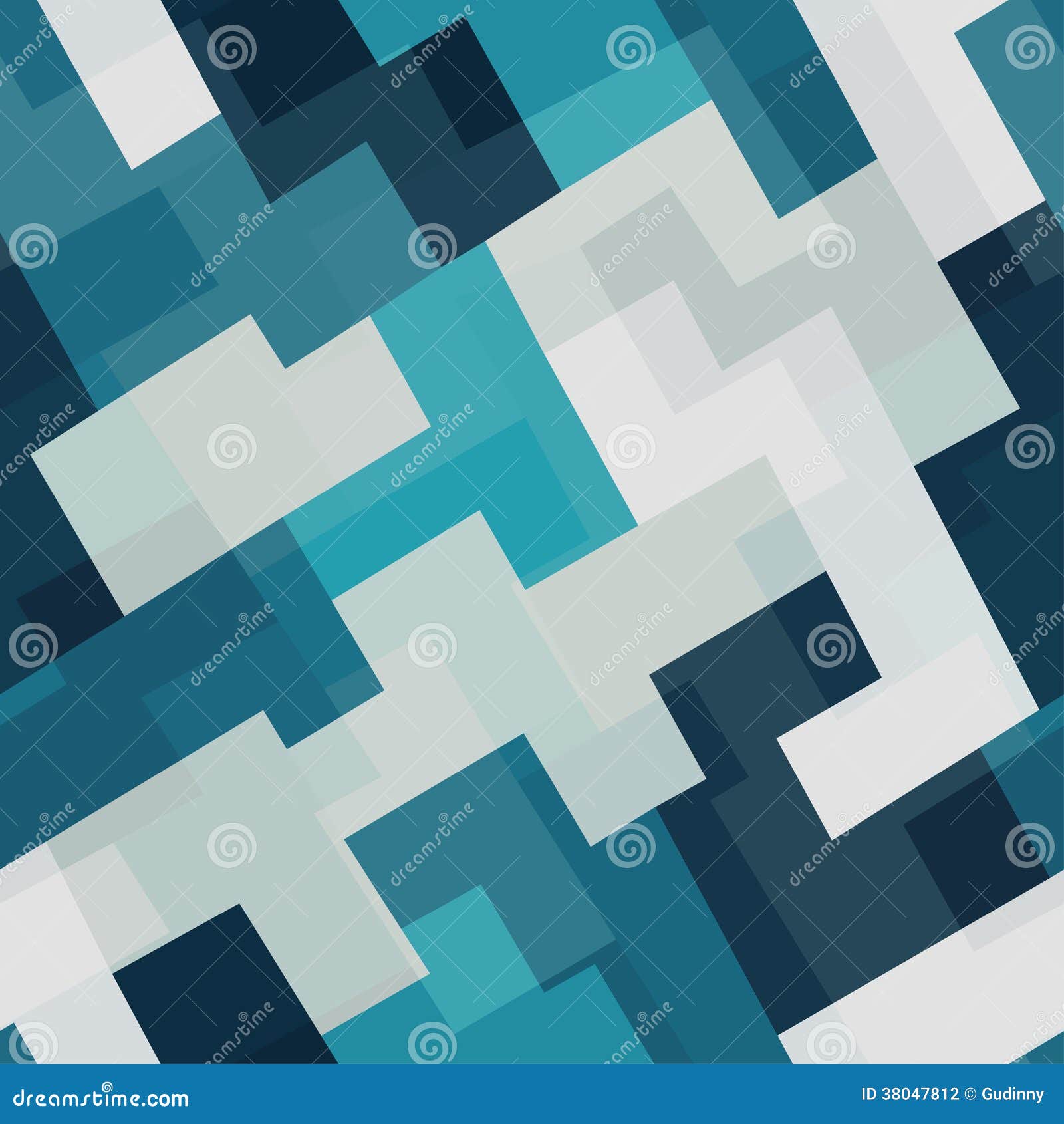 Blue Tech Square Seamless Pattern Stock Vector - Illustration of ...