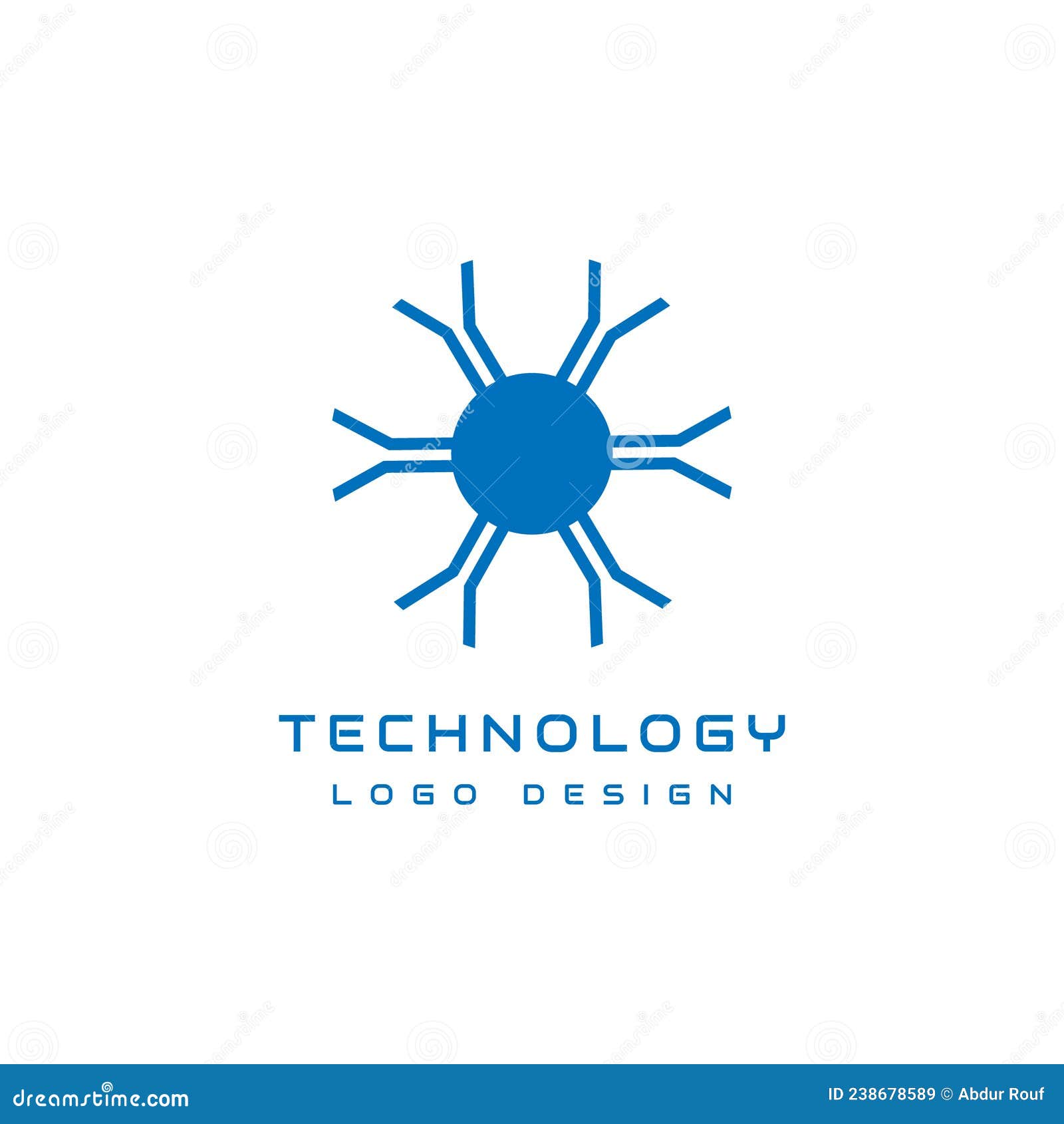 Blue Tech Vector Logo Design Stock Vector - Illustration of ...