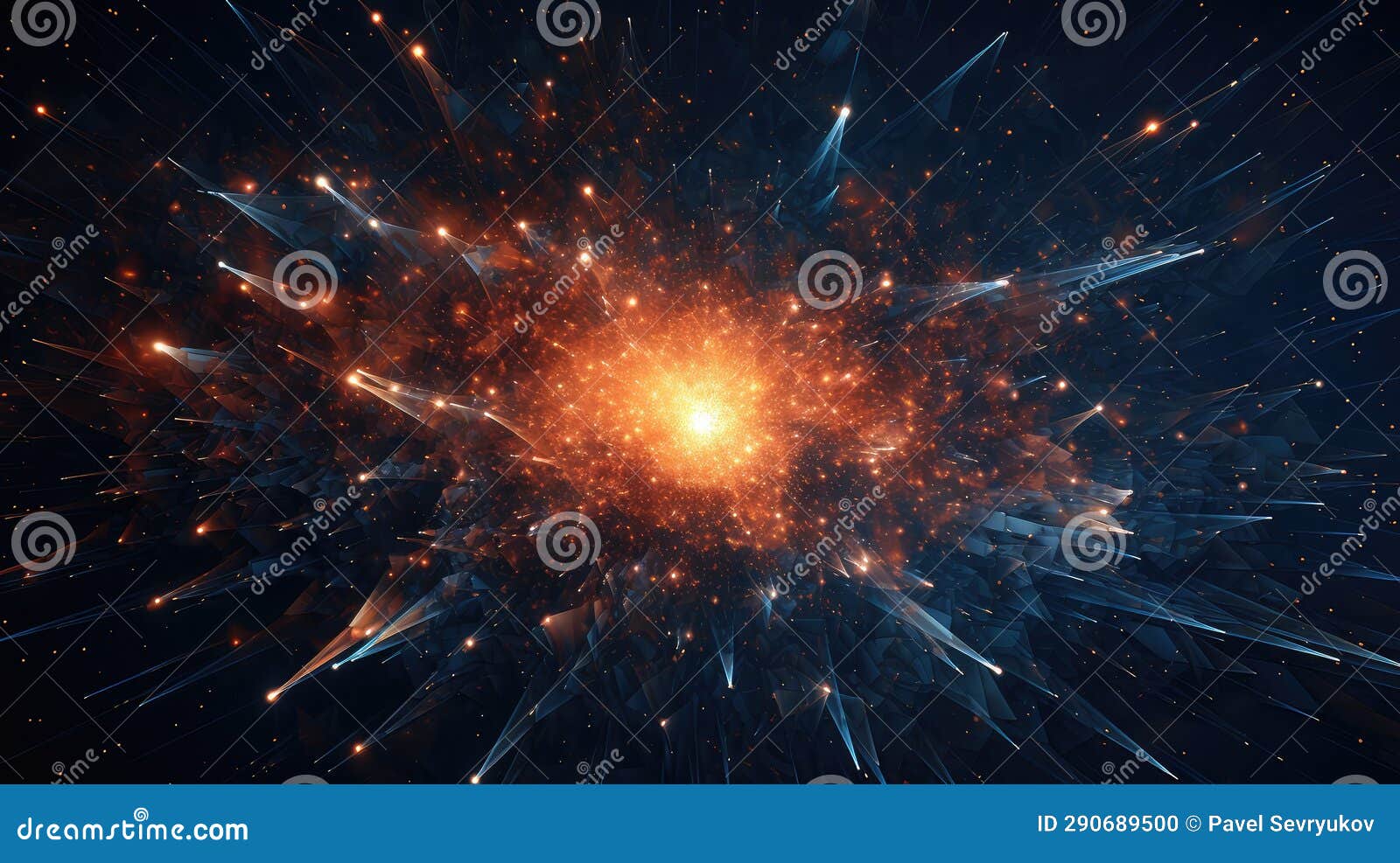 Blue Techno Particle Explosion Stock Illustration - Illustration of ...