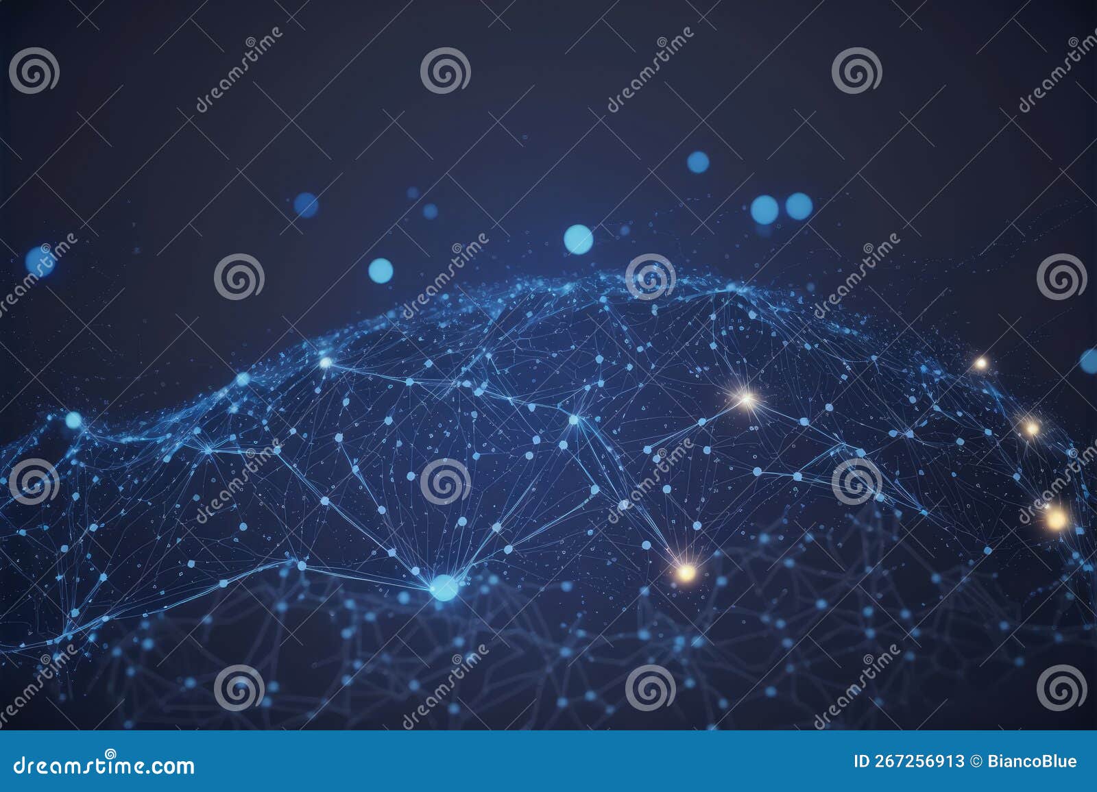 Blue Technology Abstract Background of Connection Network Stock ...