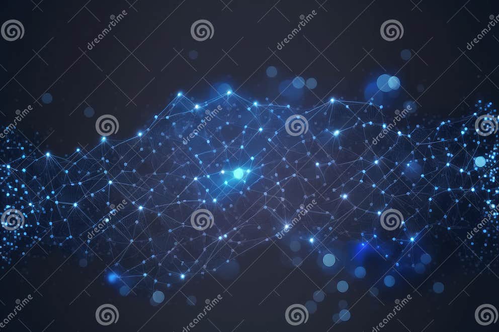 Blue Technology Abstract Background of Connection Network Stock ...